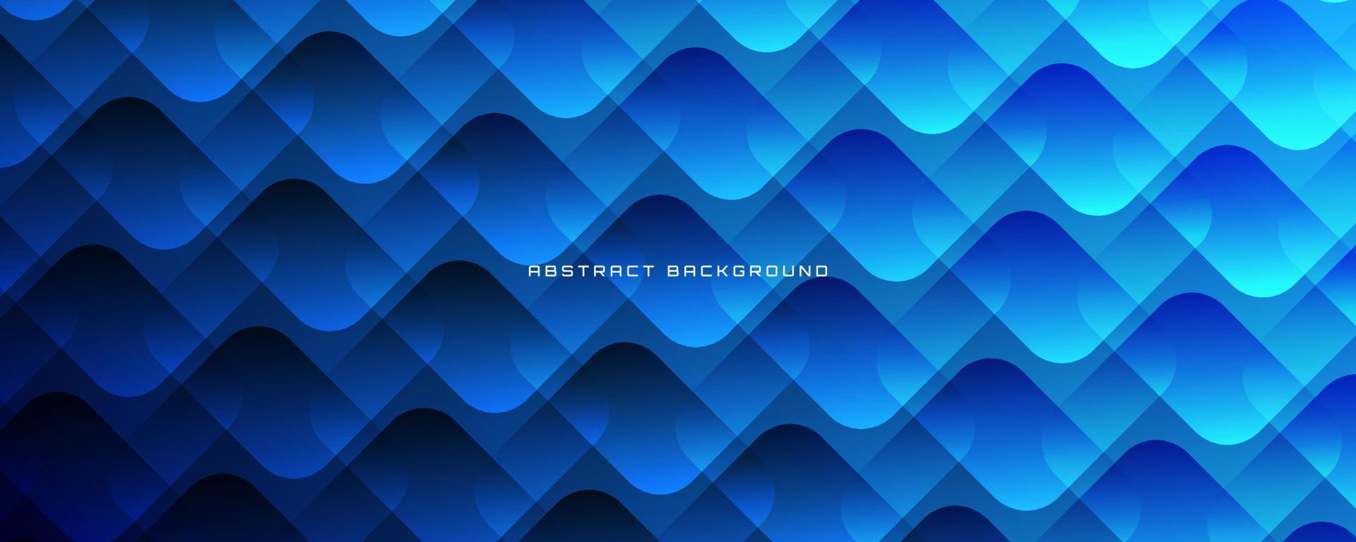 3d Blue Geometric Abstract Background Overlap Layer On Dark Space With Rounded Rhomb Effect