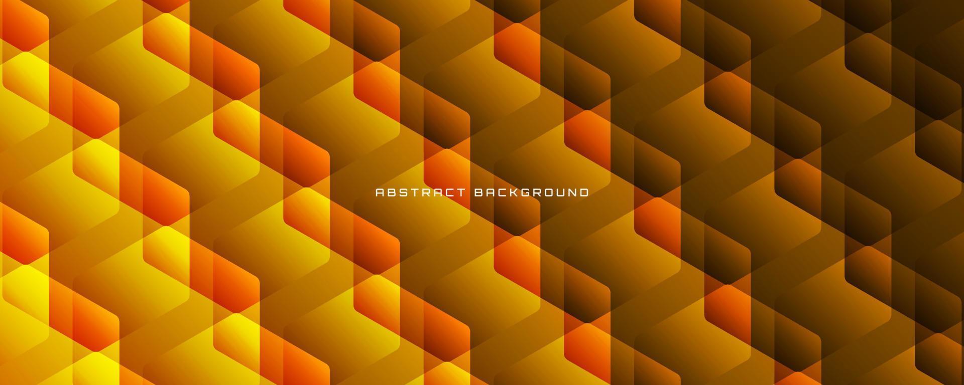 3d Yellow Geometric Abstract Background Overlap Layer On Dark Space With Rounded Hexagons Effect