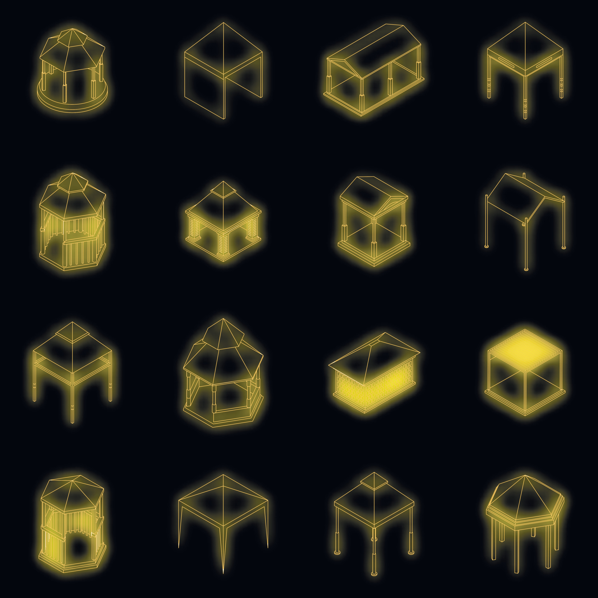 Gazebo icons set vector neon 20245883 Vector Art at Vecteezy Gazebo icons set vector neon 20245883 Vector Art at Vecteezy