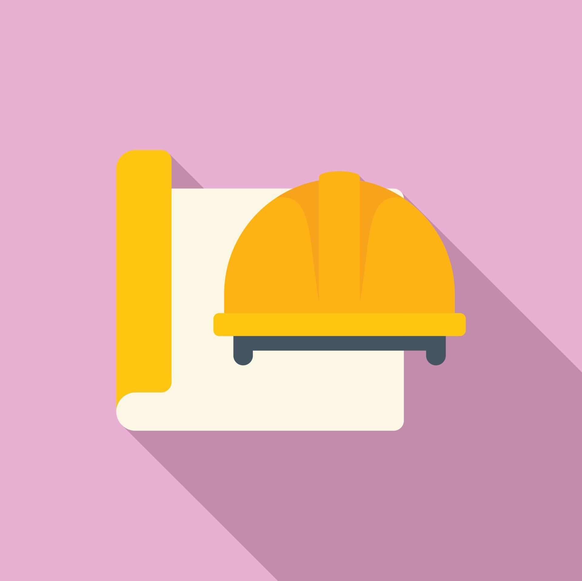Construction technical document icon flat vector. Business manual ...
