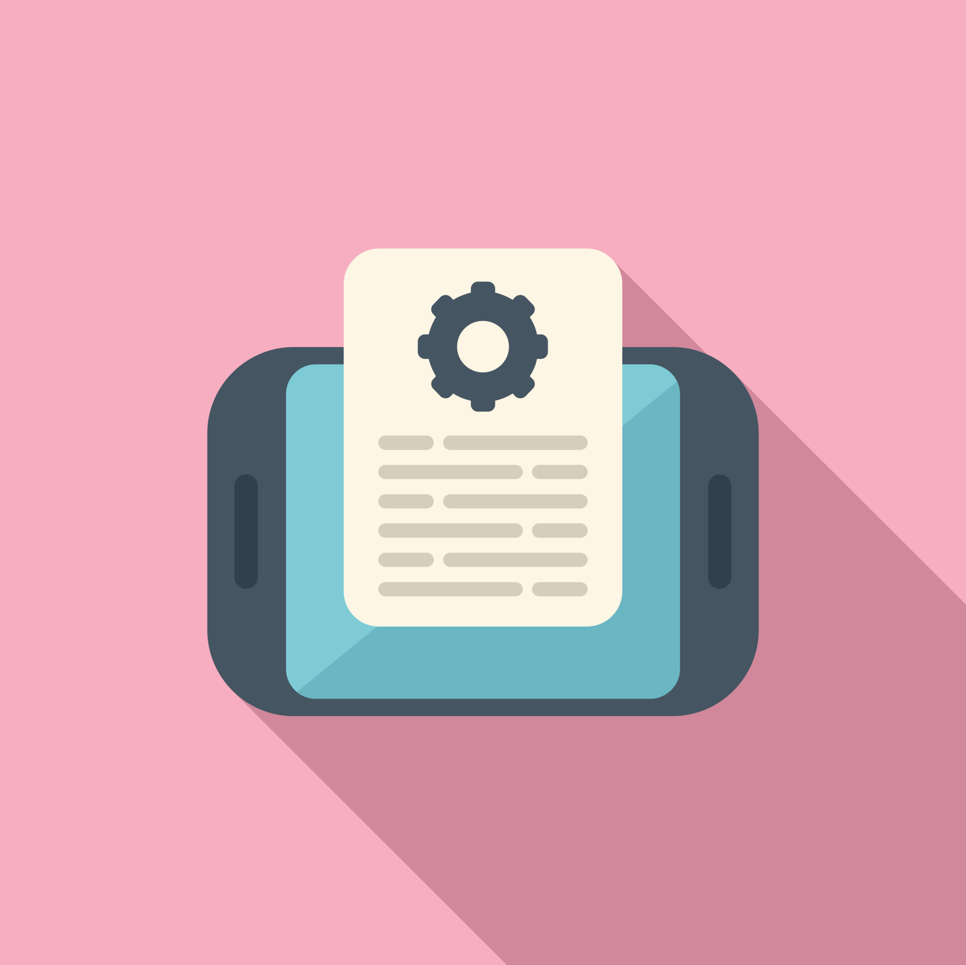 Tablet technical document icon flat vector. Data support 20247207 ...