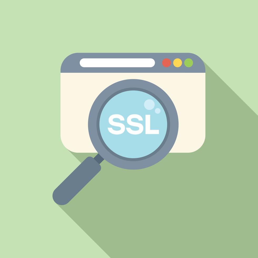 Search SSL certificate icon flat vector. Network security 20248626 Vector Art at Vecteezy