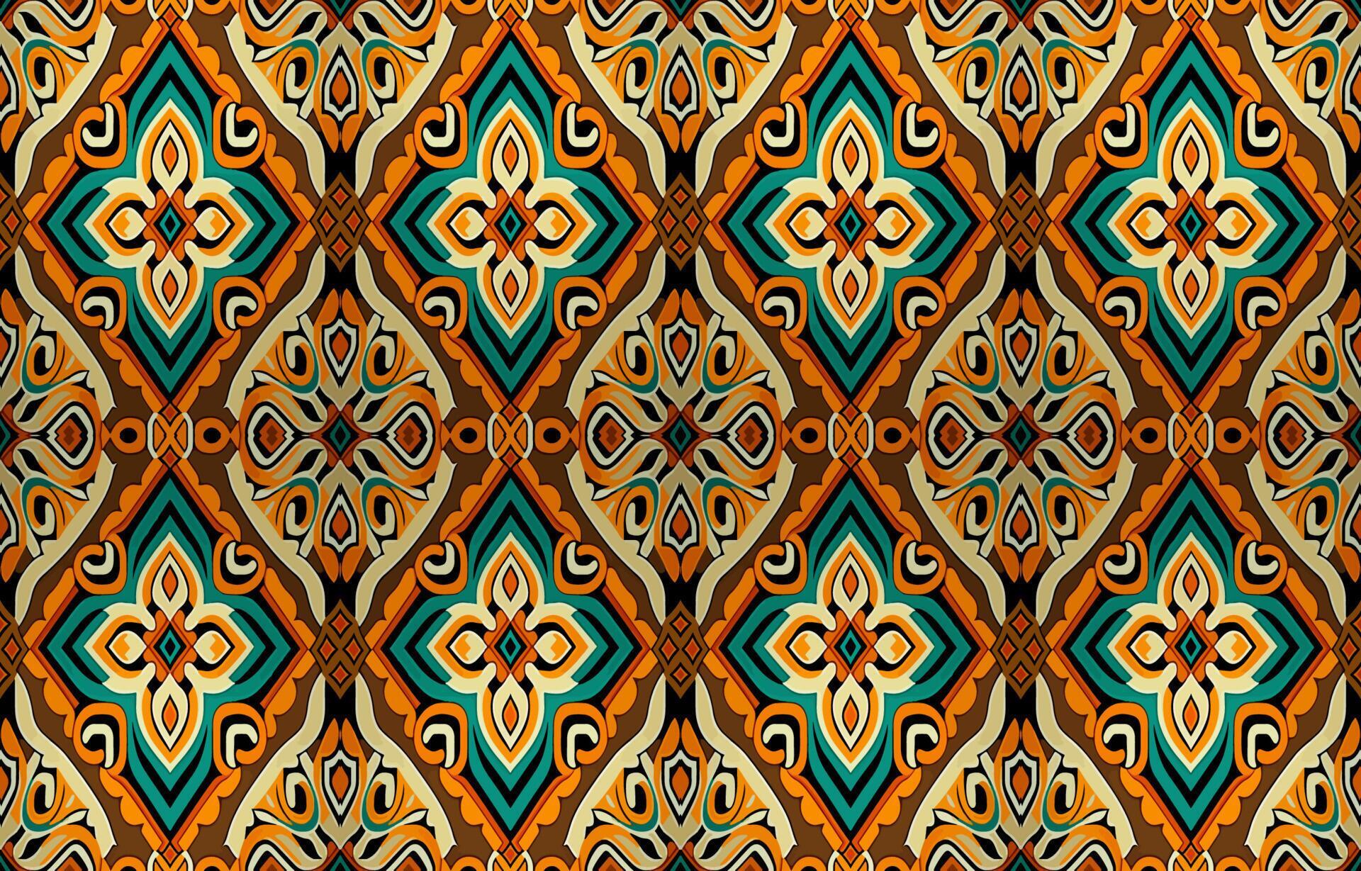 Gold ethnic seamless fabric pattern. Abstract traditional folk antique vintage retro graphic ...