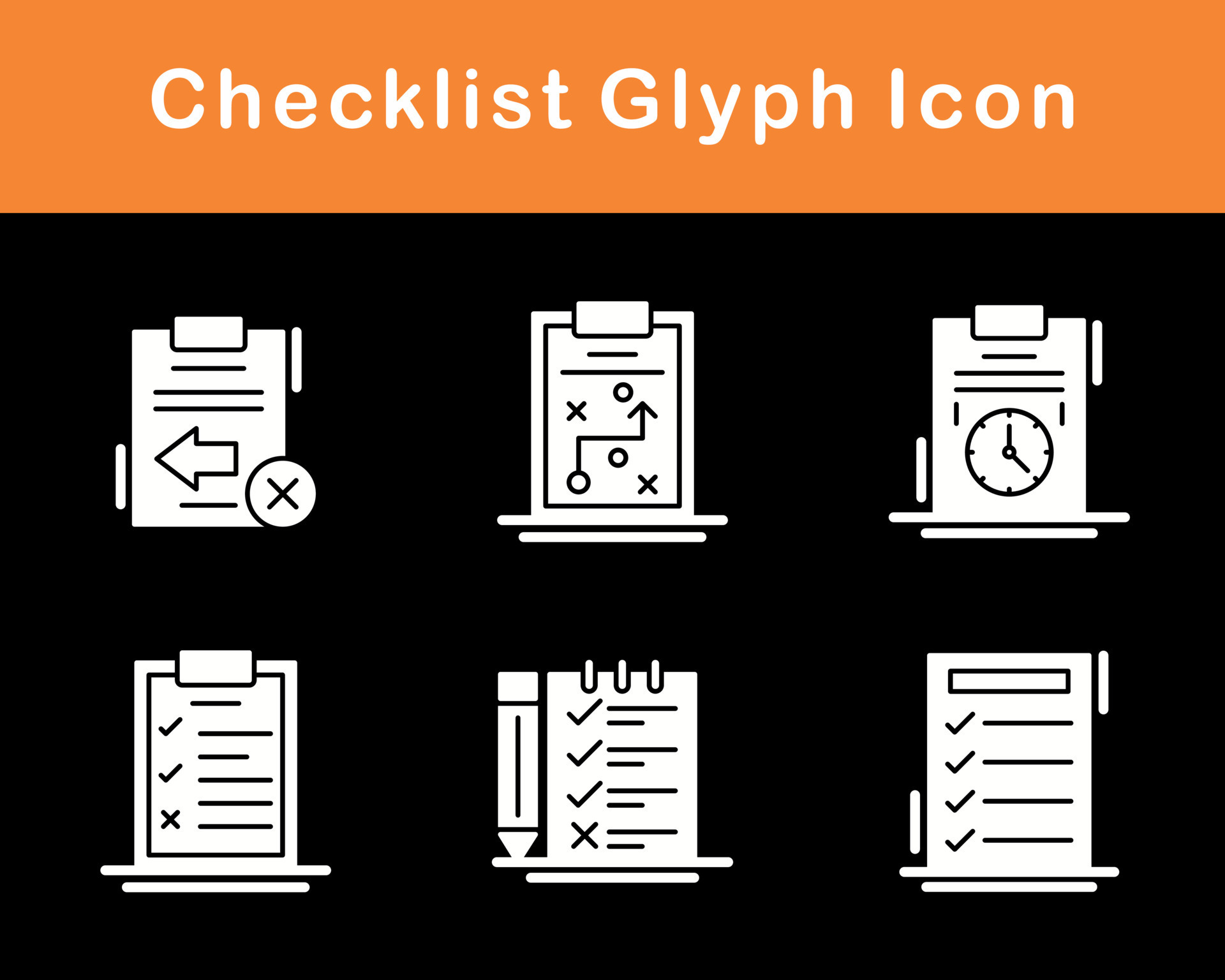 Checklist Vector Icon Set 20262221 Vector Art at Vecteezy