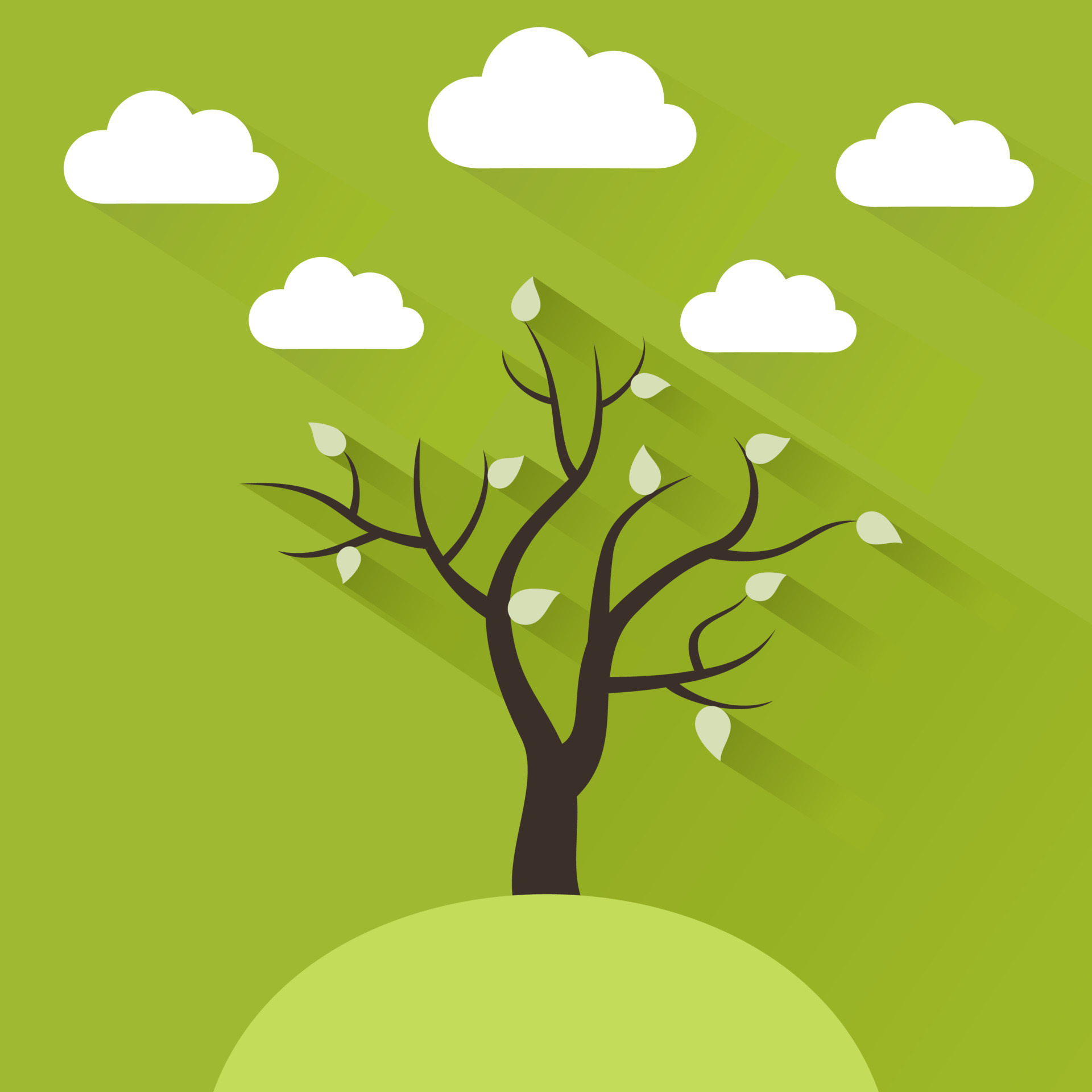 The spring tree in flat design style. Vector illustration 20262381 ...