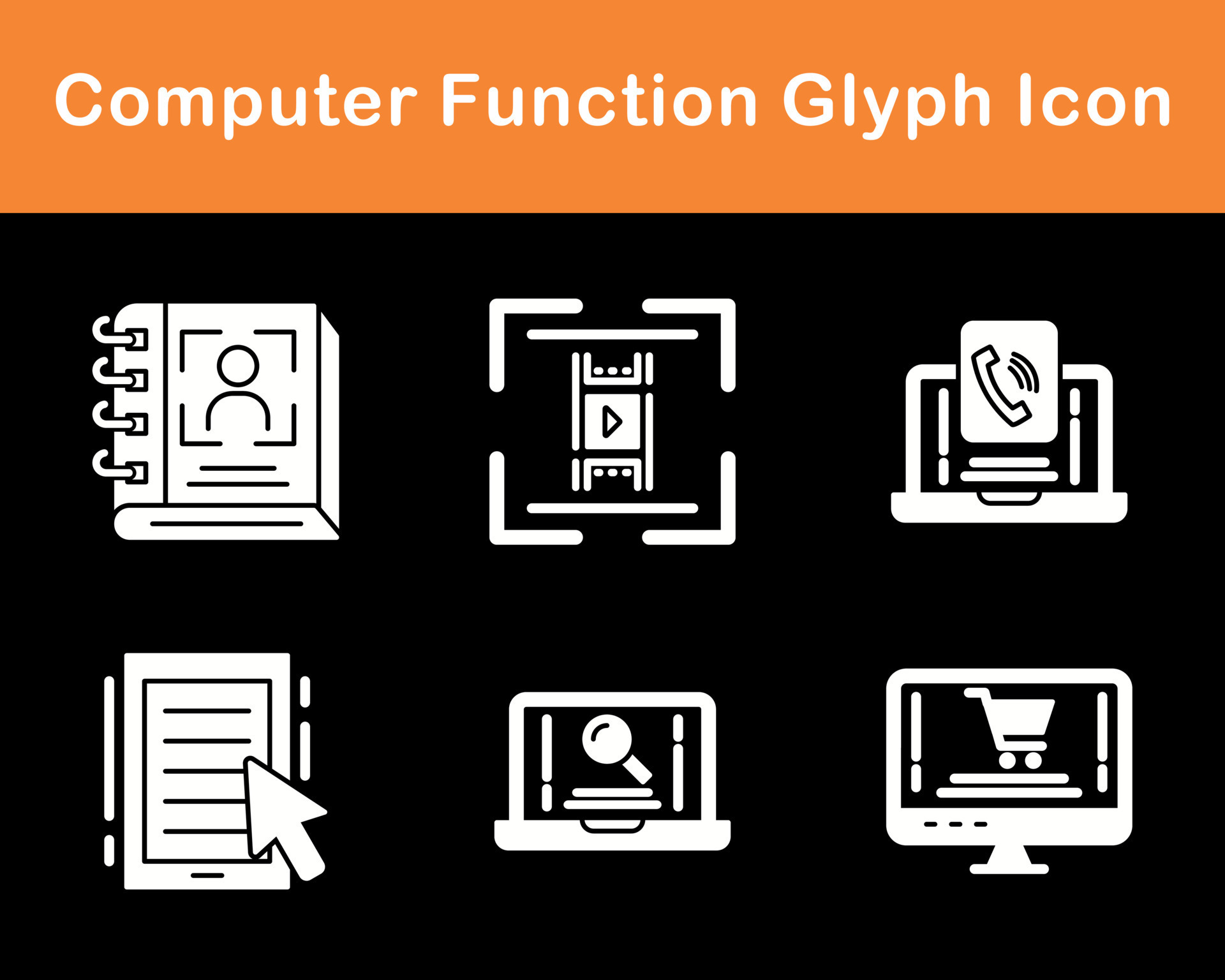 Computer Function Vector Icon Set 20262493 Vector Art at Vecteezy