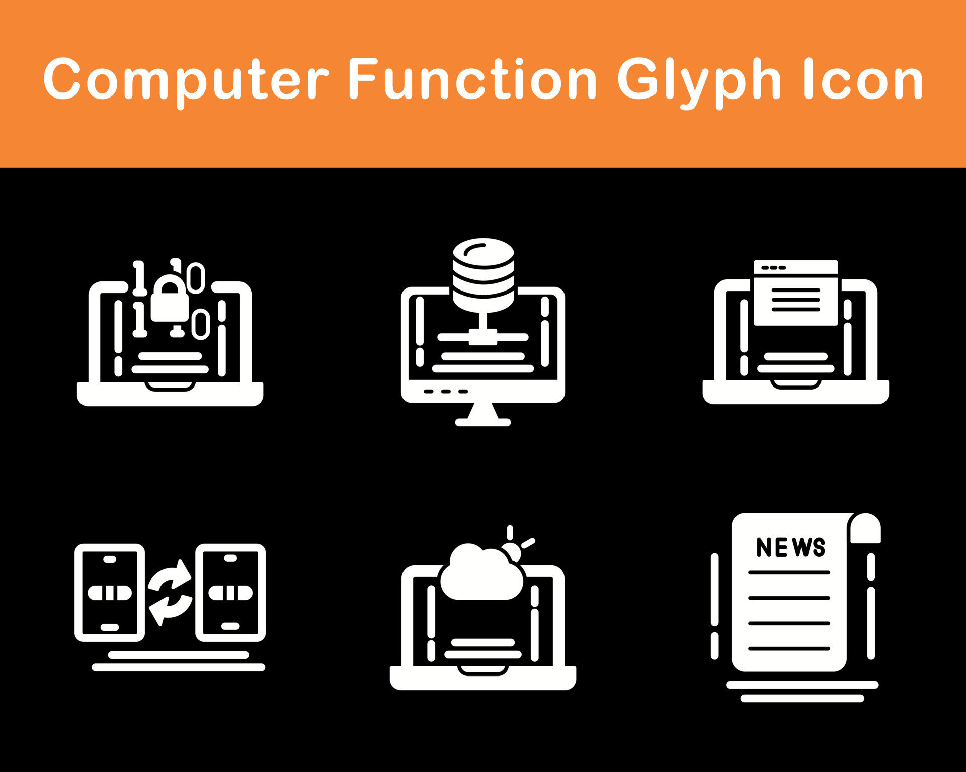 Computer Function Vector Icon Set 20262499 Vector Art at Vecteezy
