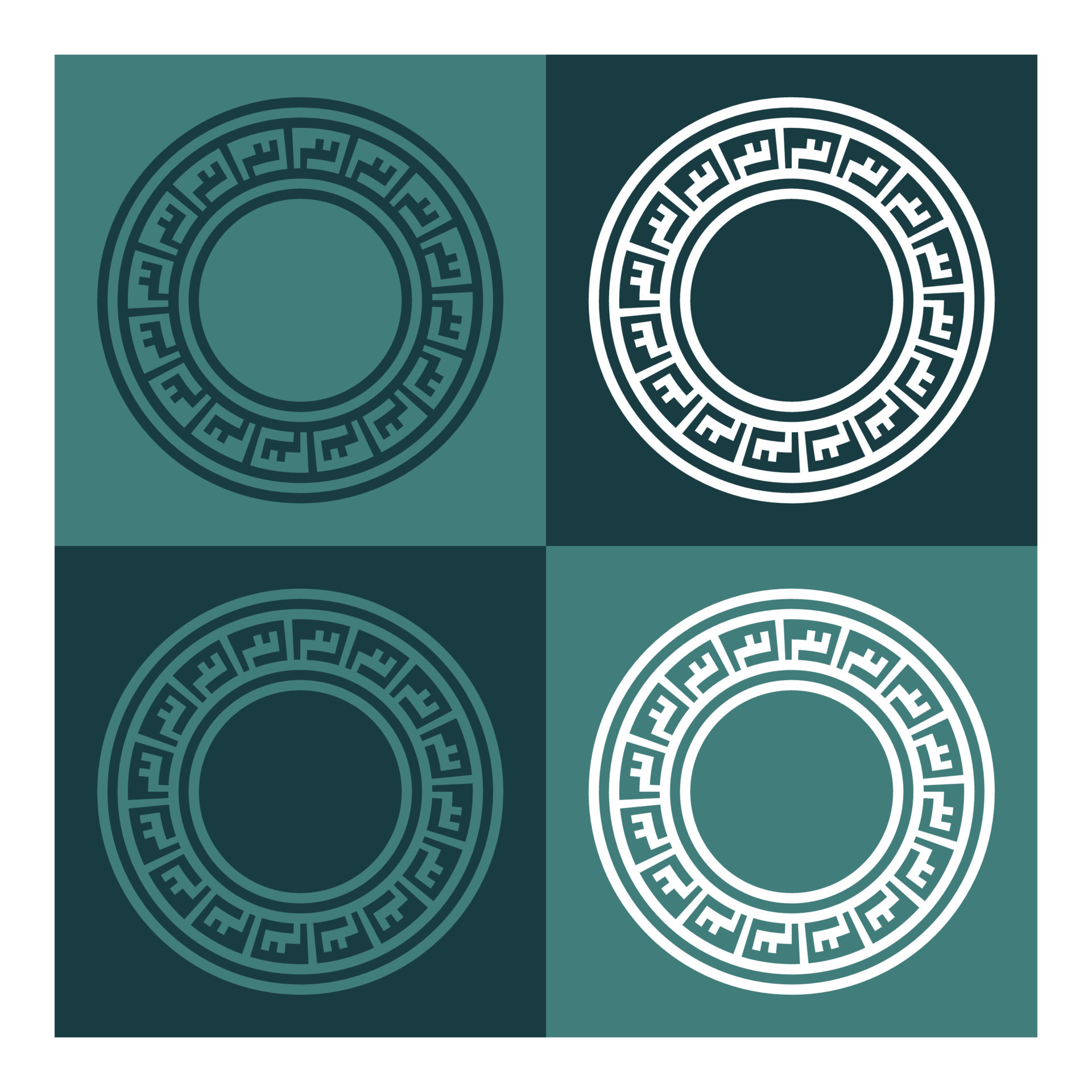 circular border ornament collection. geometric circle icon, vector ...