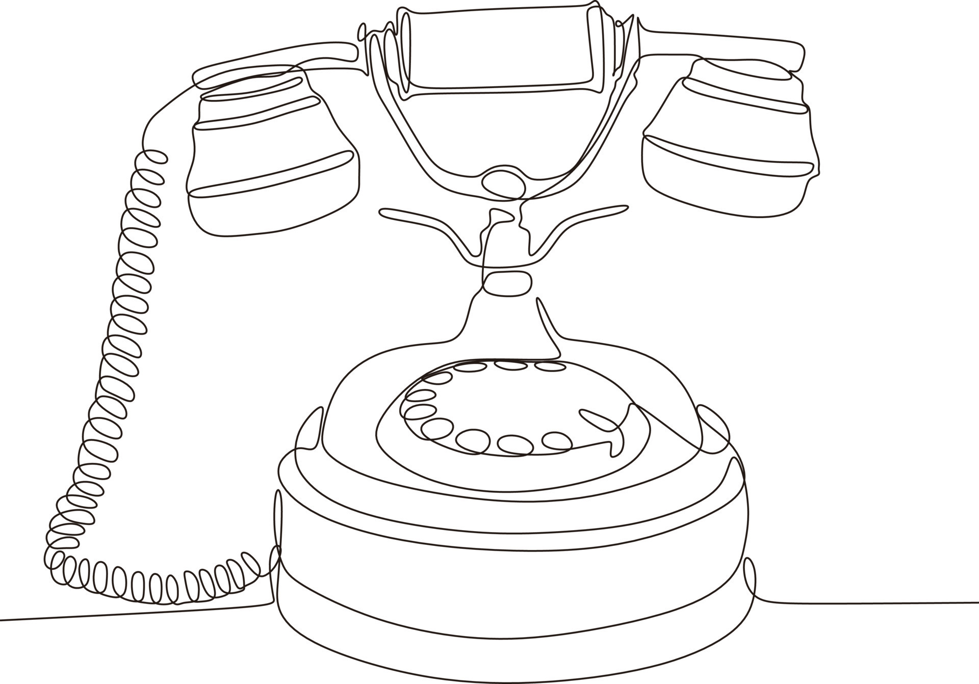 Home Phone Continuous Line Drawing One Line Art Of Home Appliances home-phone-continuous-line-drawing-one-line-art-of-home-appliances