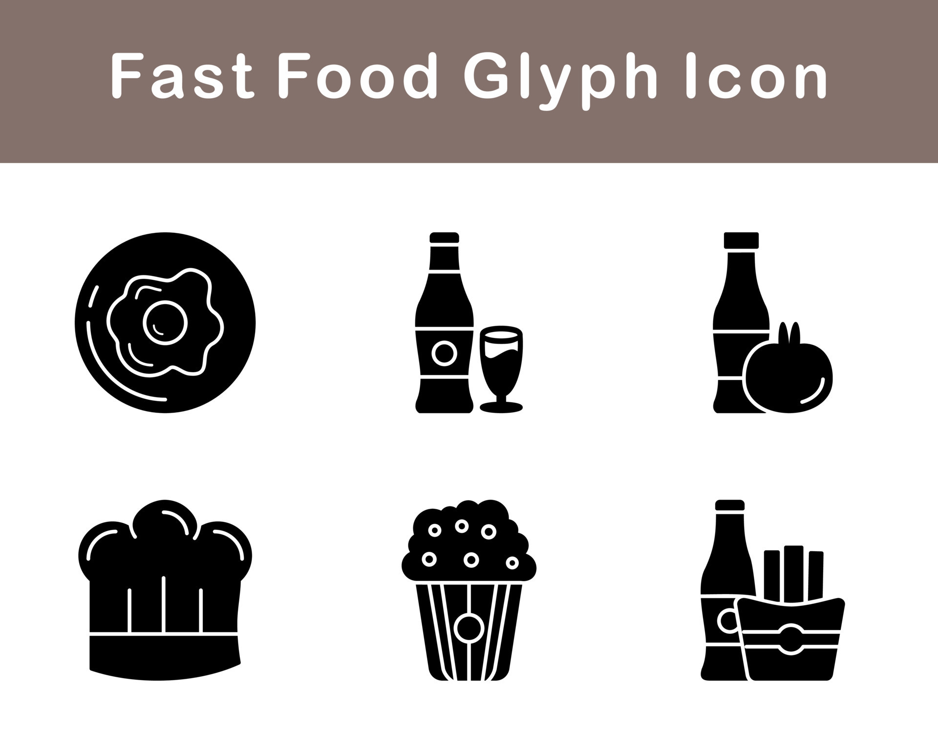 Fast Food Vector Icon Set 20265651 Vector Art At Vecteezy