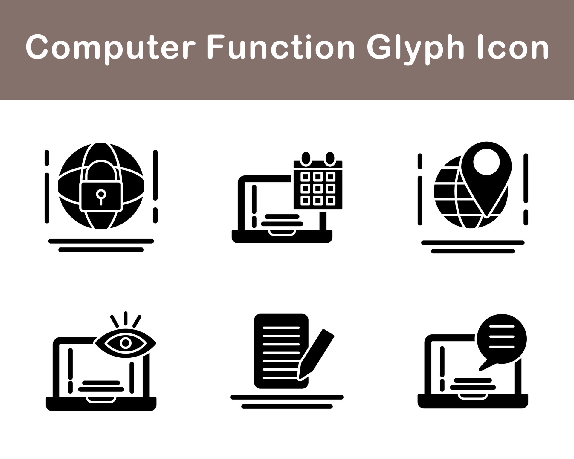 Computer Function Vector Icon Set 20267270 Vector Art at Vecteezy