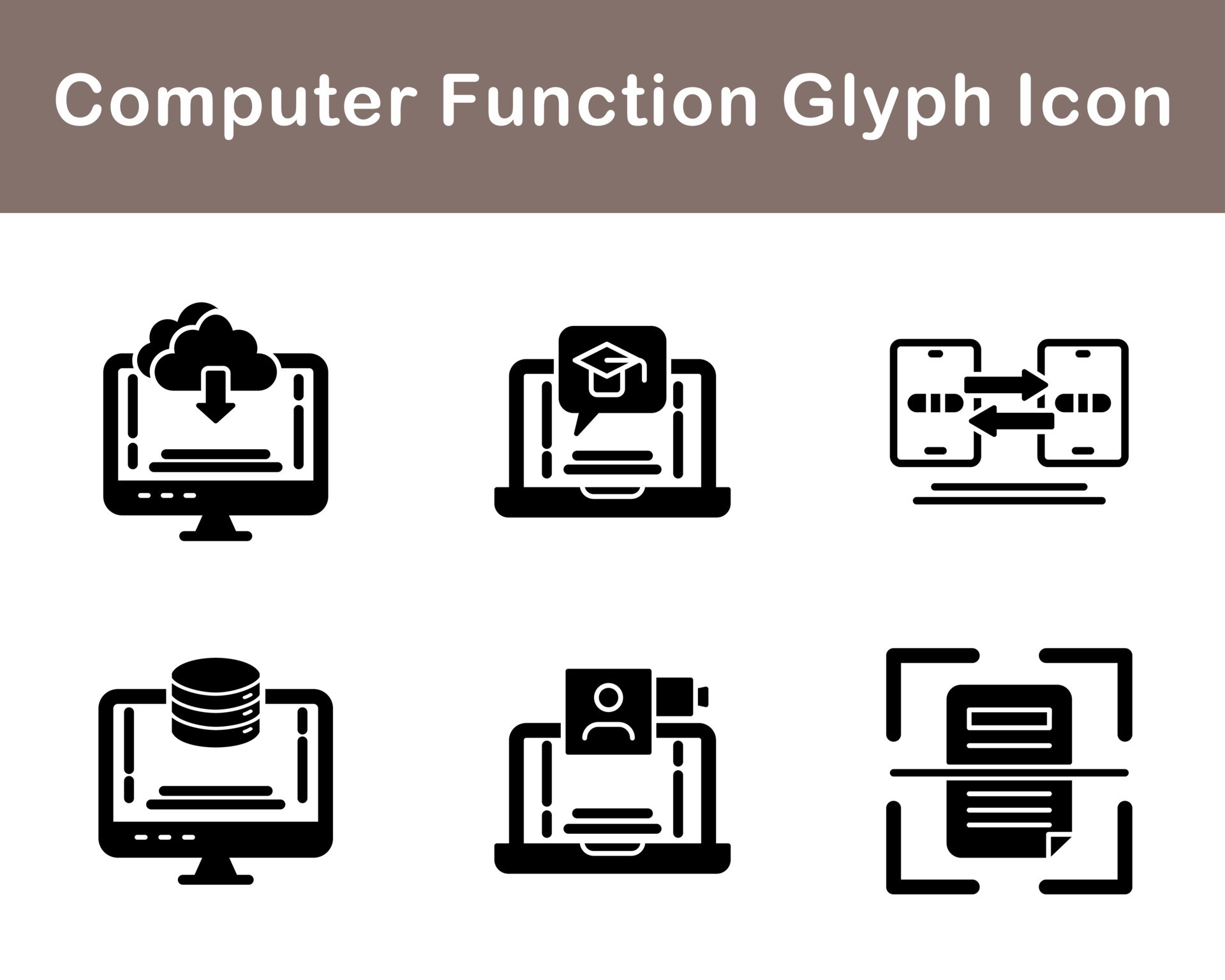 Computer Function Vector Icon Set 20267688 Vector Art at Vecteezy