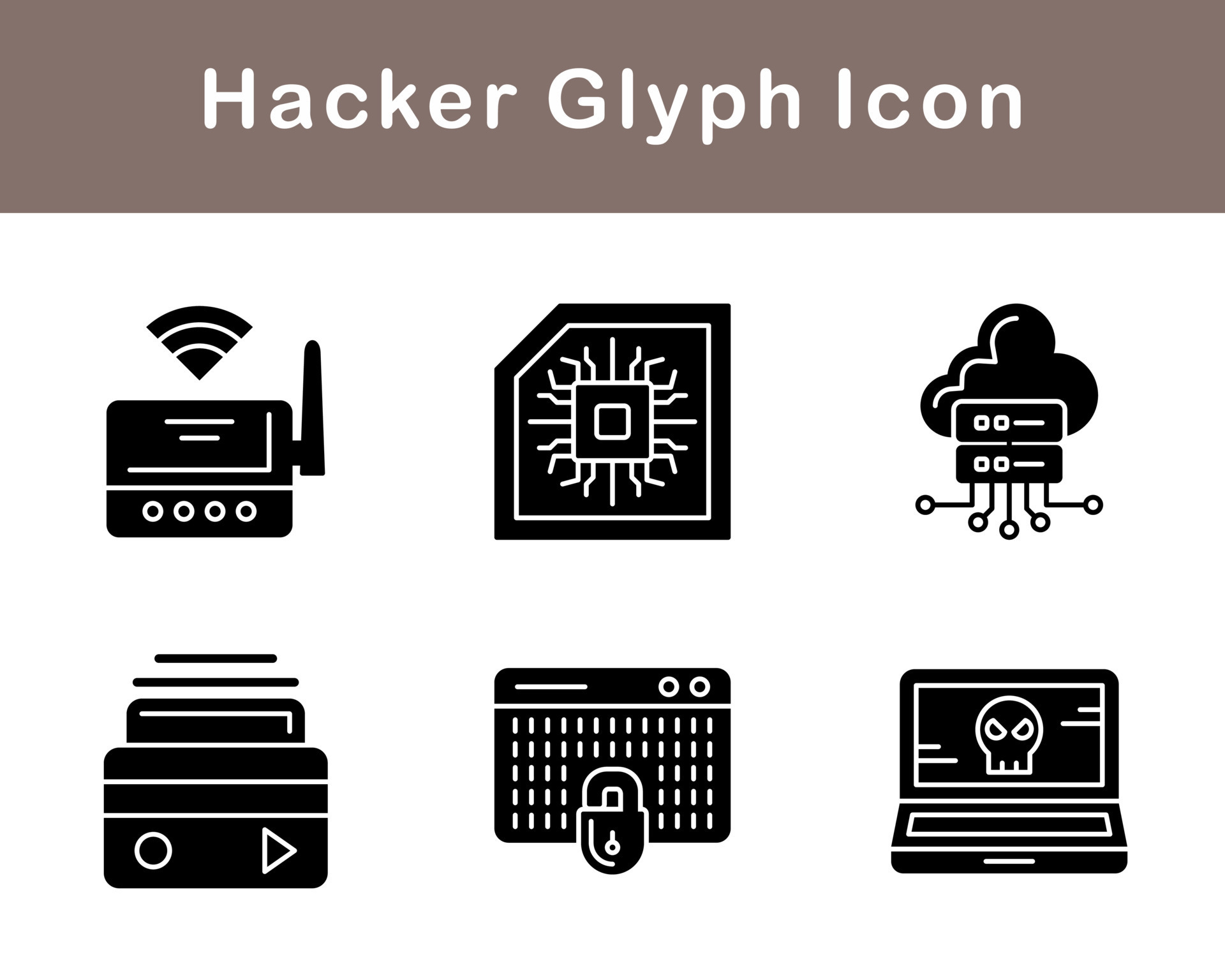 Hacker Vector Icon Set 20268060 Vector Art at Vecteezy
