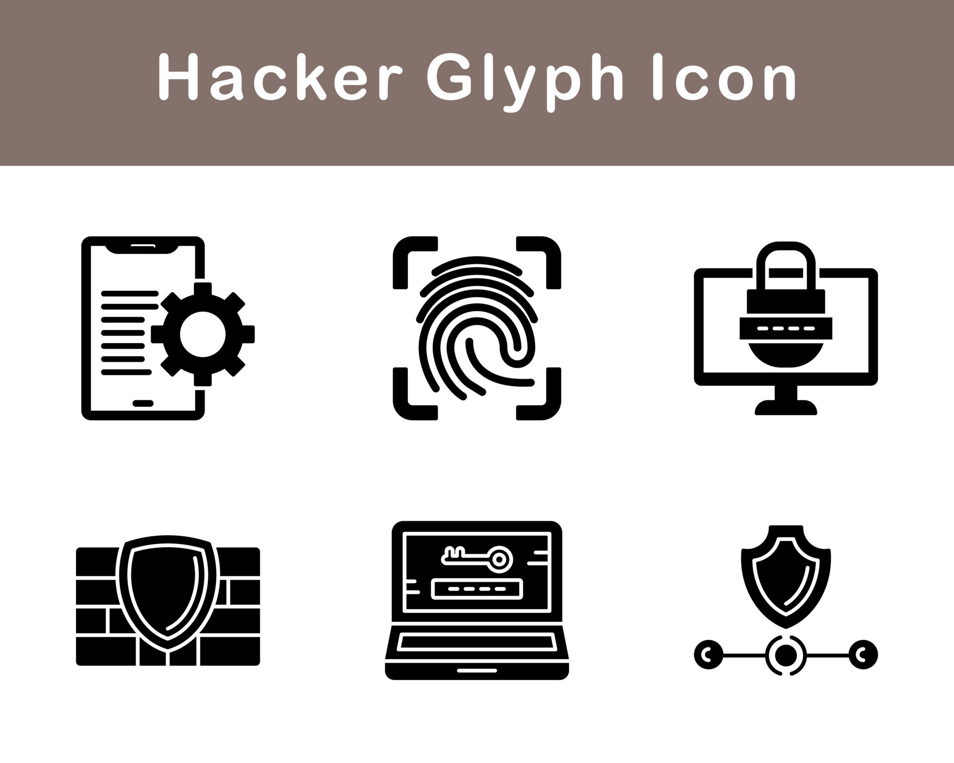 Hacker Vector Icon Set 20268061 Vector Art At Vecteezy