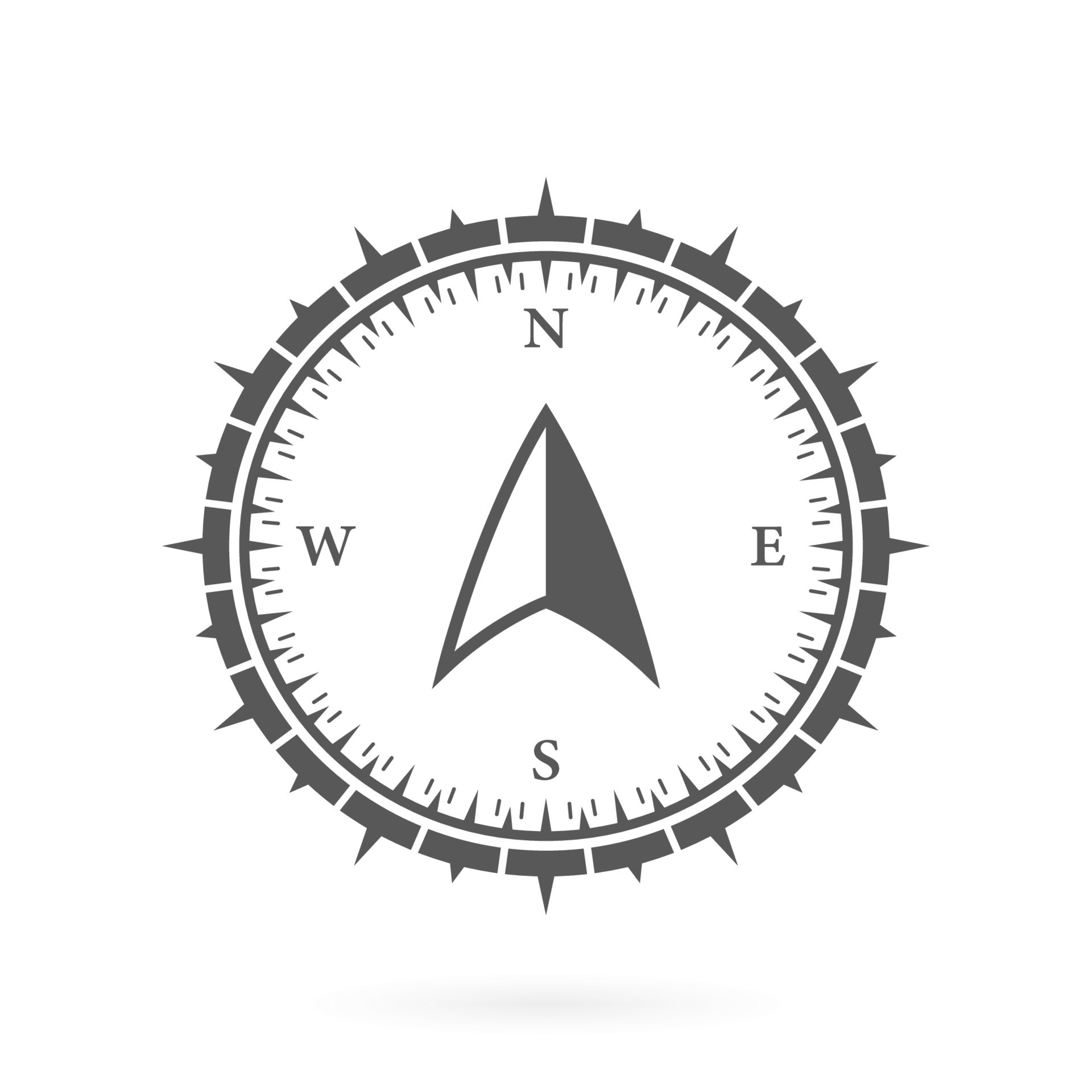 Rose Wind Navigation Retro Equipment Sign Adventure Direction Arrow To North South West East