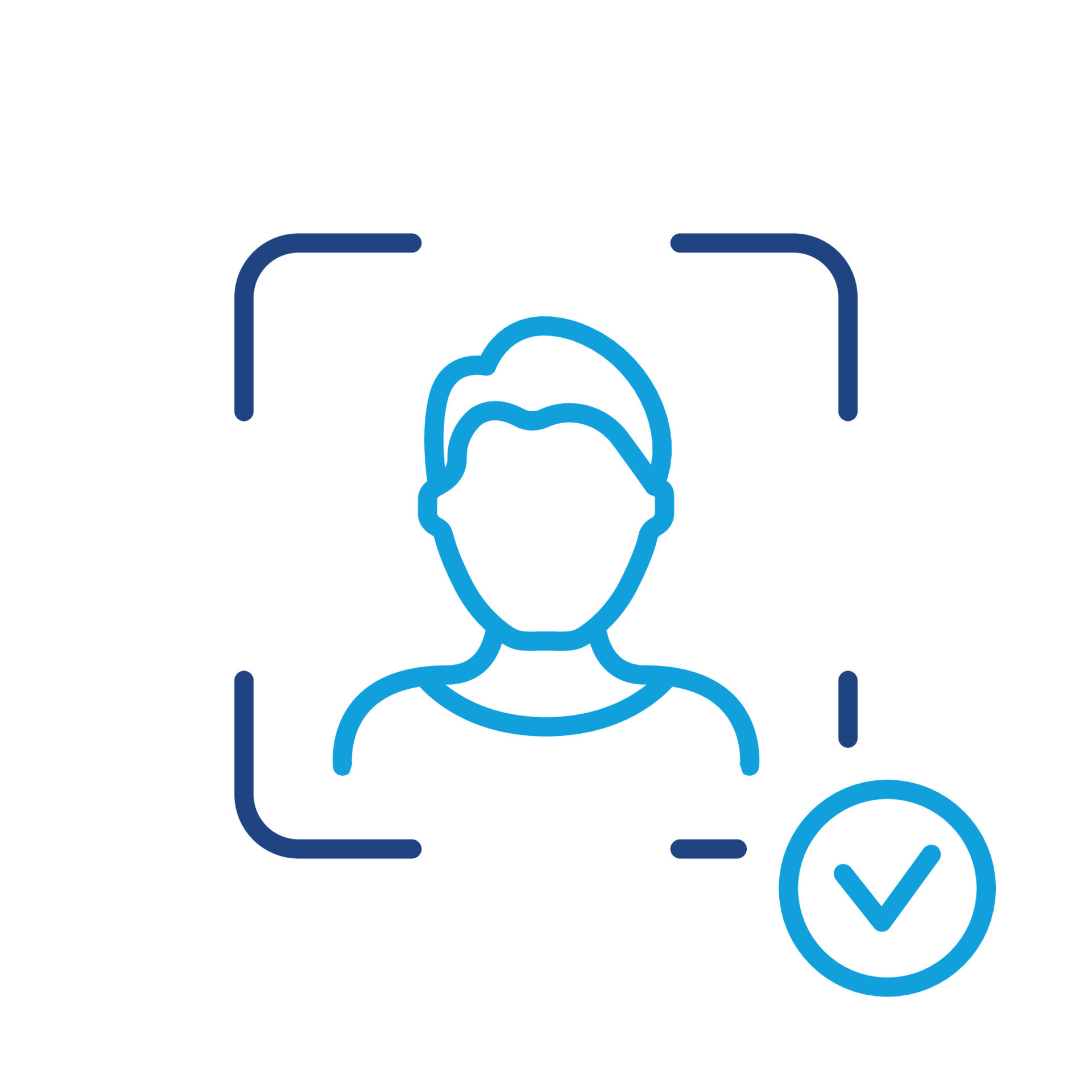 Scan Face Id Line Icon Facial Recognition Linear Pictogram Biometric