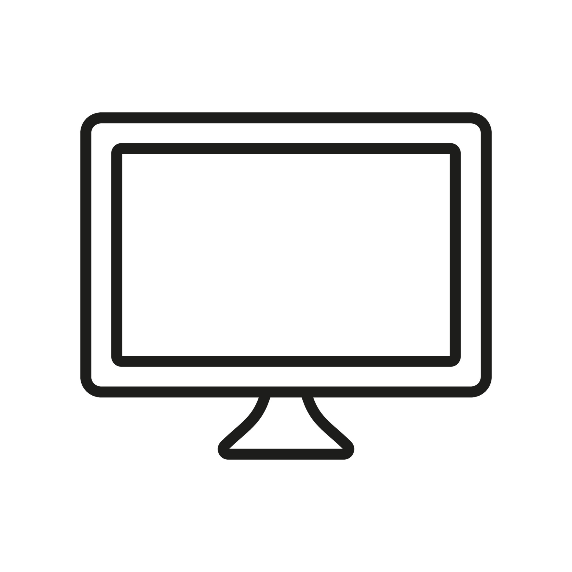 Computer Monitor Line Icon. PC Wide Screen Desktop Linear Pictogram. TV with Digital LCD ...