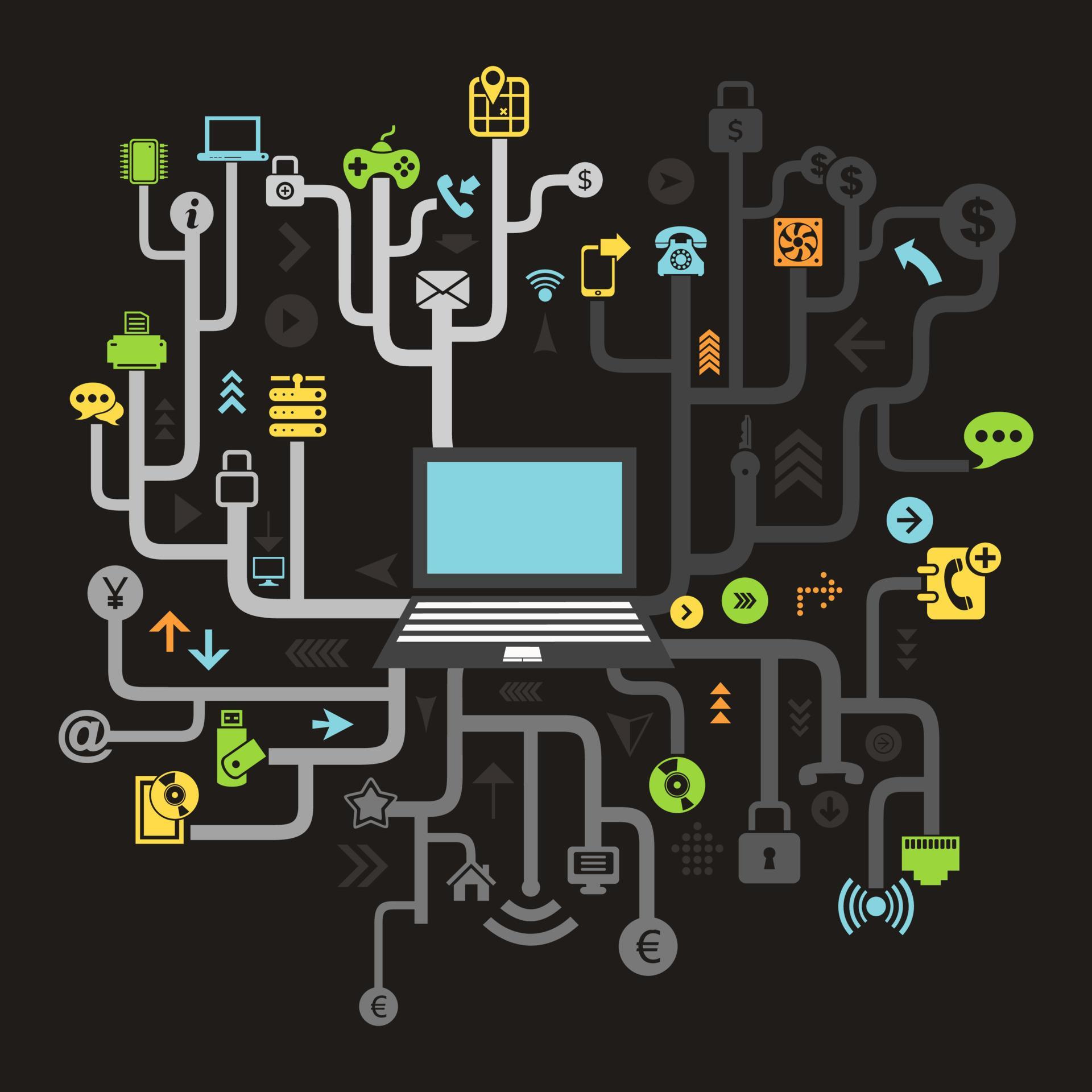 Business in computer networks. A vector illustration 20273015 Vector ...