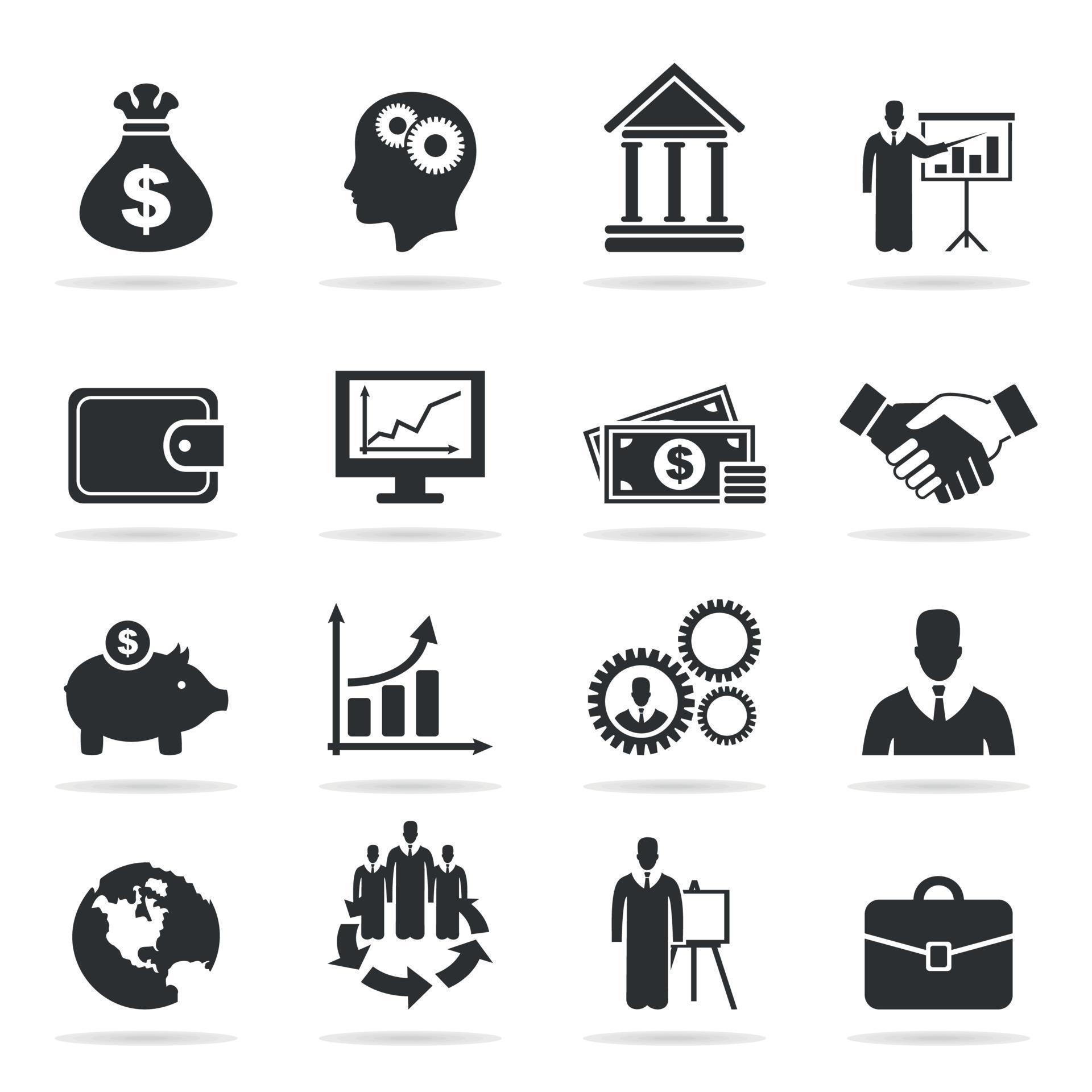 Set of icons for business. A vector illustration 20273026 Vector Art at ...
