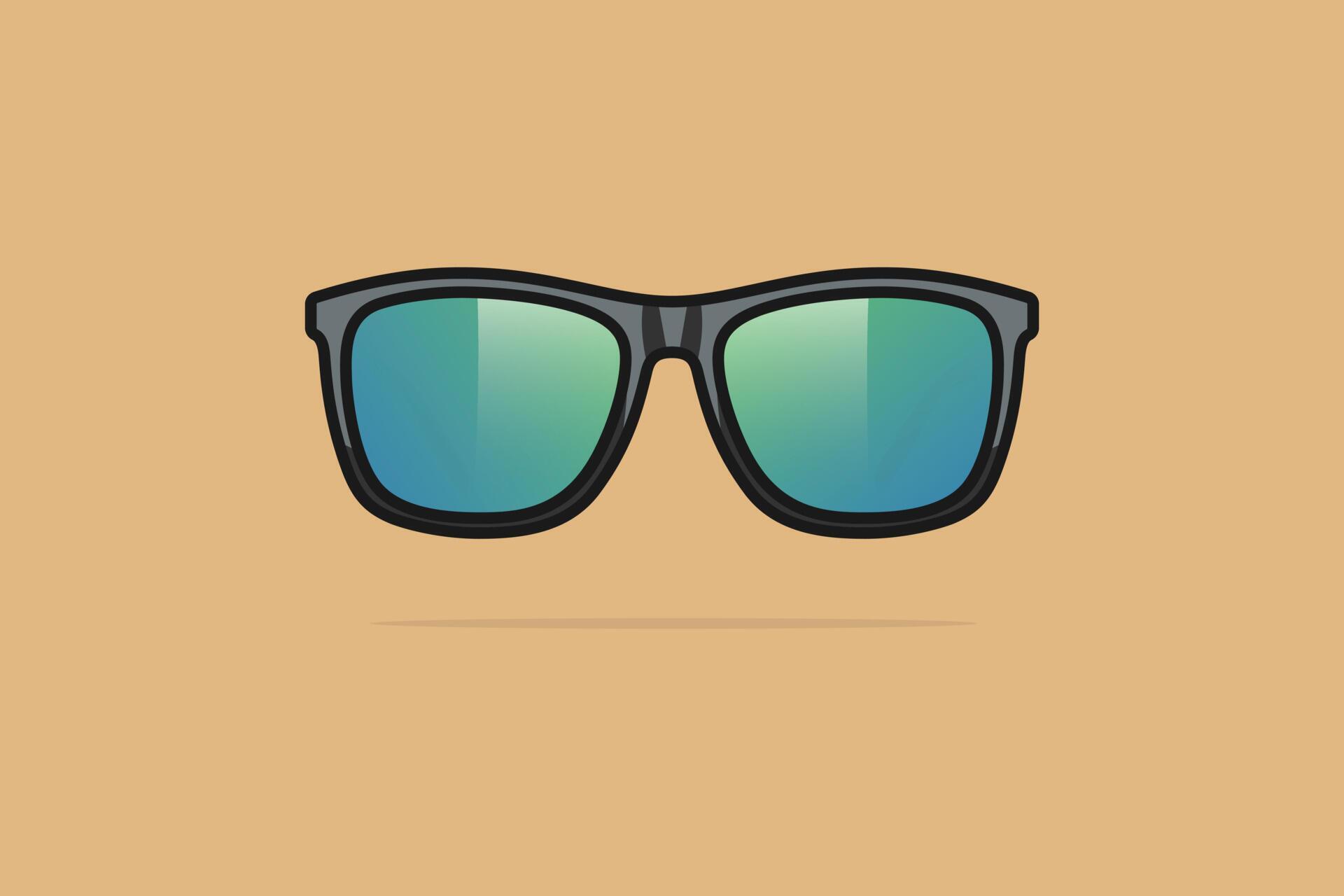 Summer Shiny Grey Sun Glasses With Stylish Shape Vector Illustration Summer Glasses Object Icon