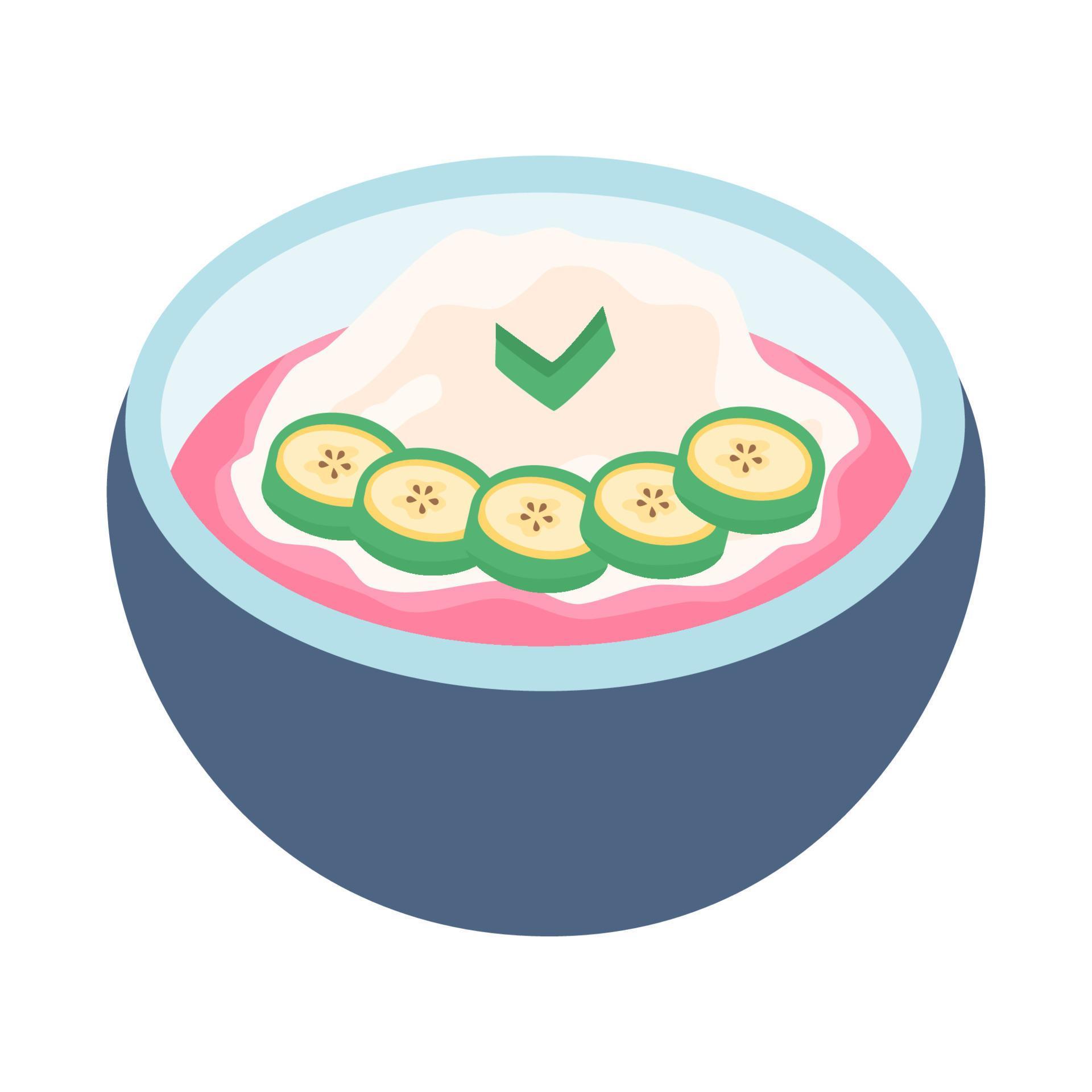 Es Pisang Ijo Green Banana Ice Strawberry Sauce 20275742 Vector Art At Vecteezy