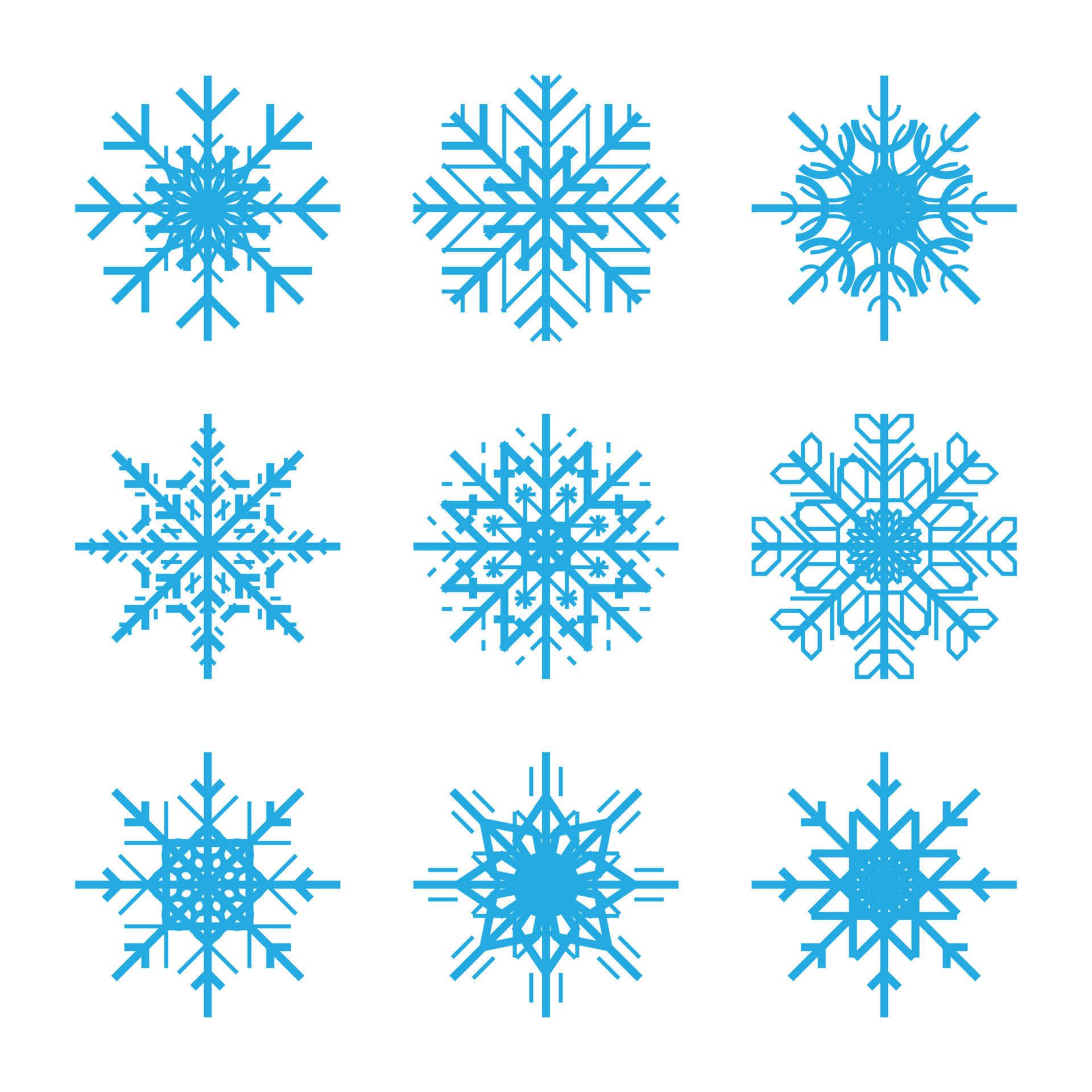 Blue Snowflake Collection Vector 20277111 Vector Art at Vecteezy