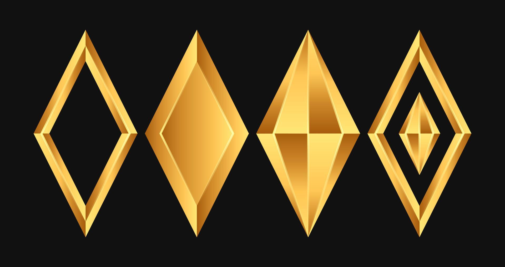 Golden Diamond Shape Vector Set 20277125 Vector Art at Vecteezy