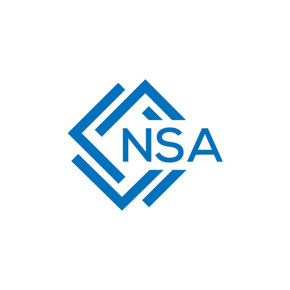 NSA letter logo design on white background. NSA creative circle letter ...