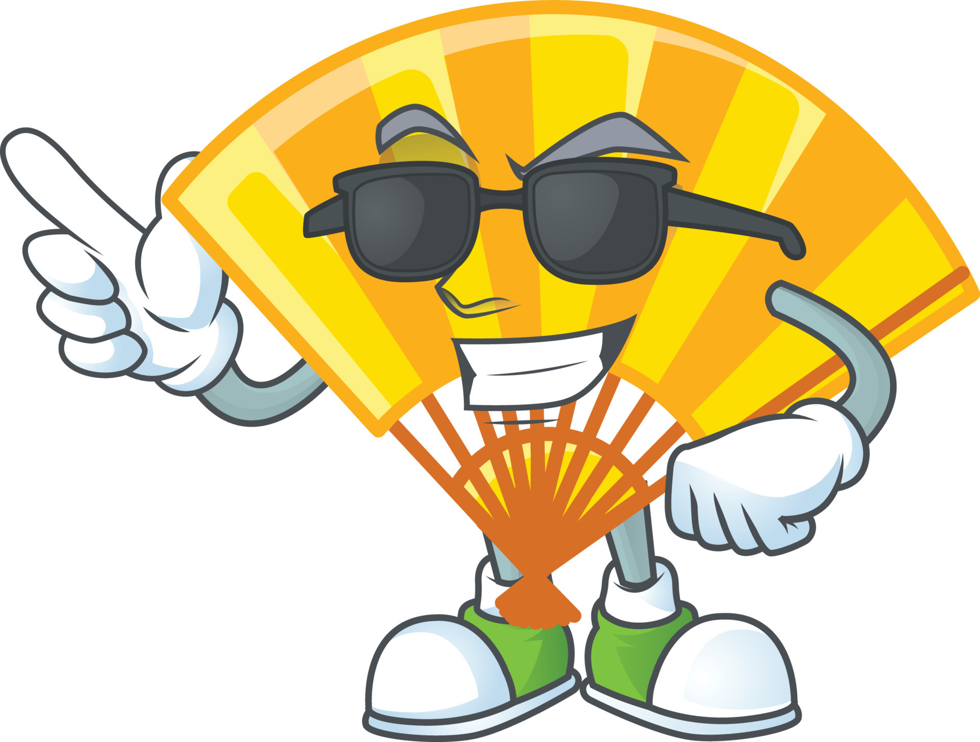 Gold Chinese Folding Fan Cartoon Character Style 20282581 Vector Art At Vecteezy