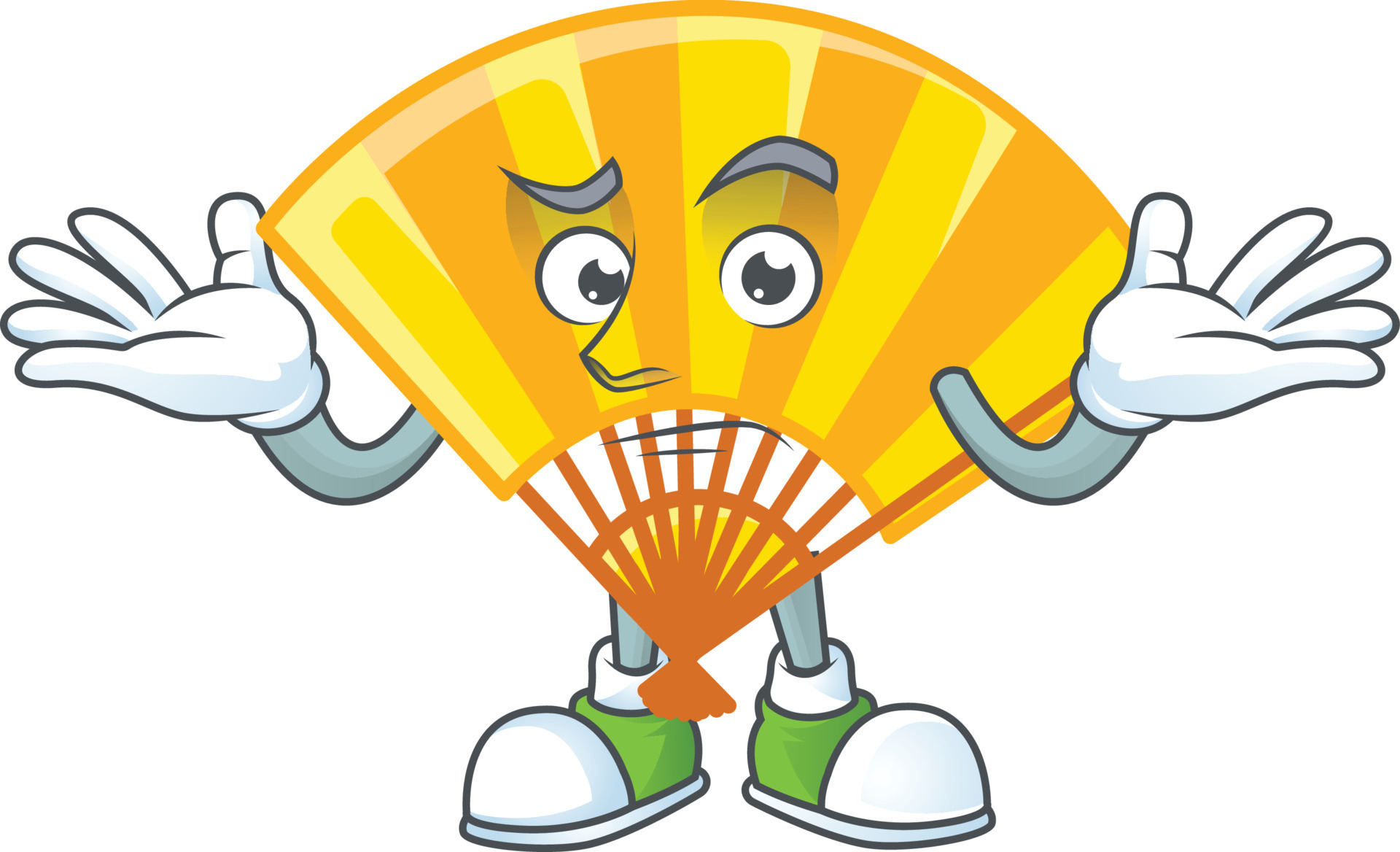 Gold chinese folding fan cartoon character style 20282585 Vector Art at Vecteezy