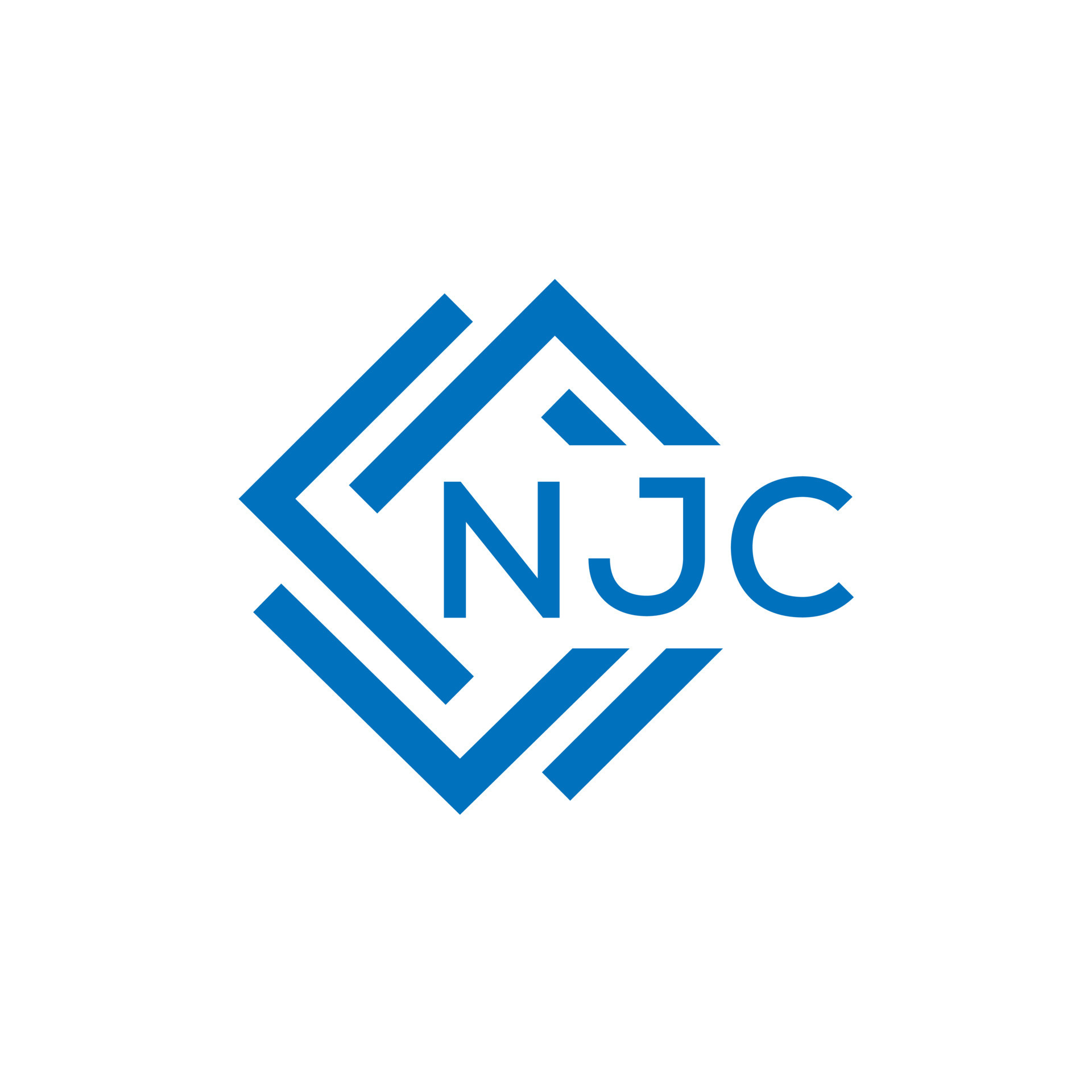 NJC letter logo design on white background. NJC creative circle letter logo concept. NJC letter ...