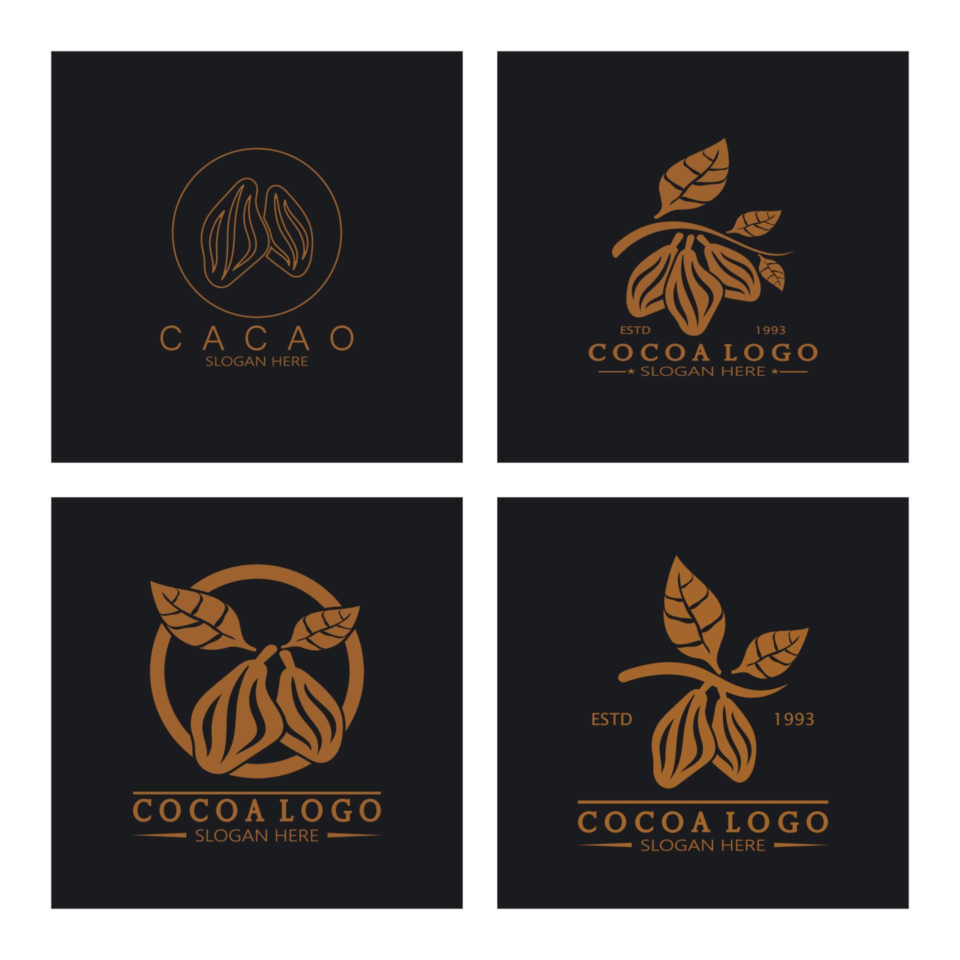 cocoa logo,cocoa bean,cocoa tree,cocoa branches and leaves,chocolate ...