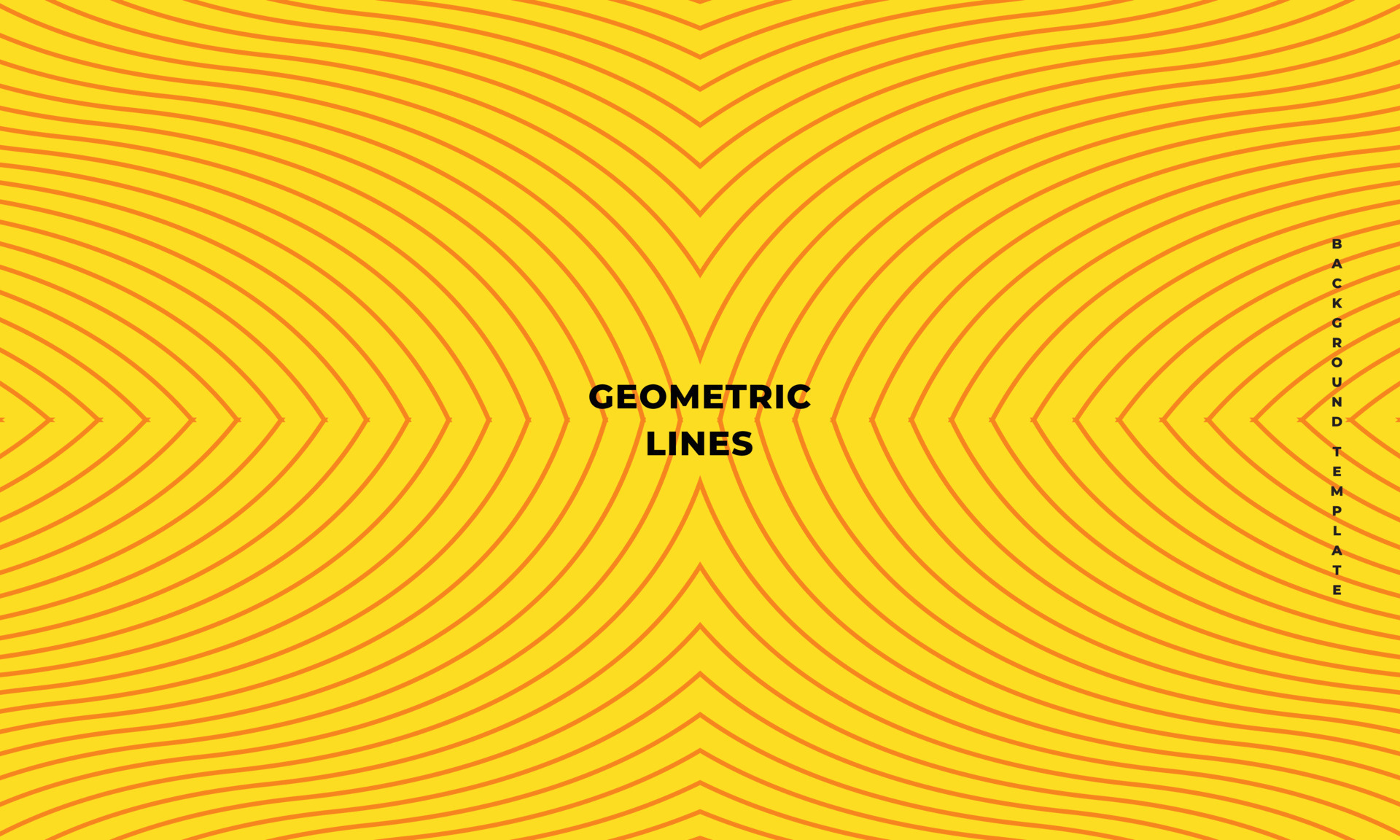 Yellow Background With Line Pattern Template Copy Space For Poster Landing Page Business Card