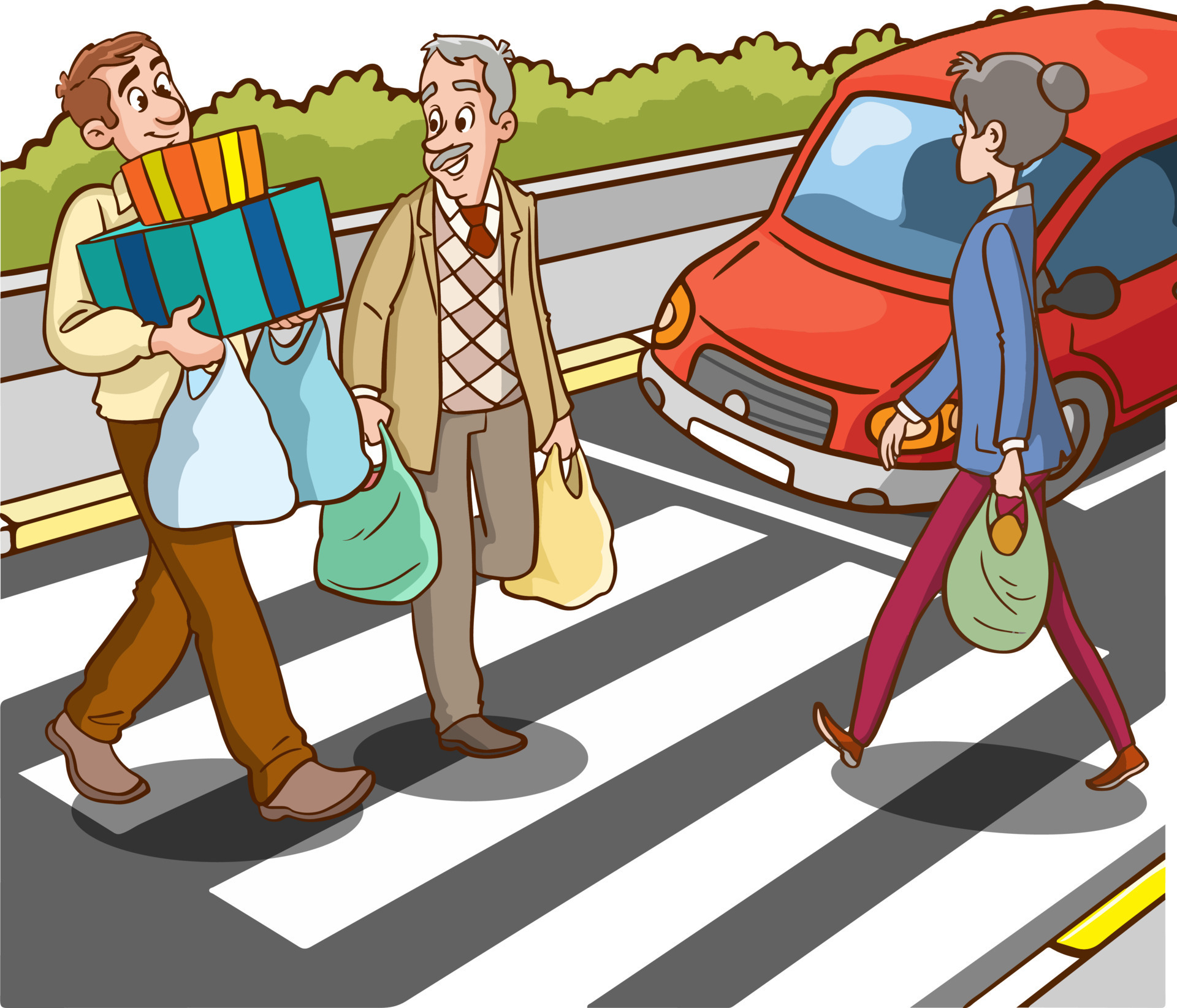 personas en calle. peatonal cruce la carretera en paso de peatones con ... personas en calle. peatonal cruce la carretera en paso de peatones con ...