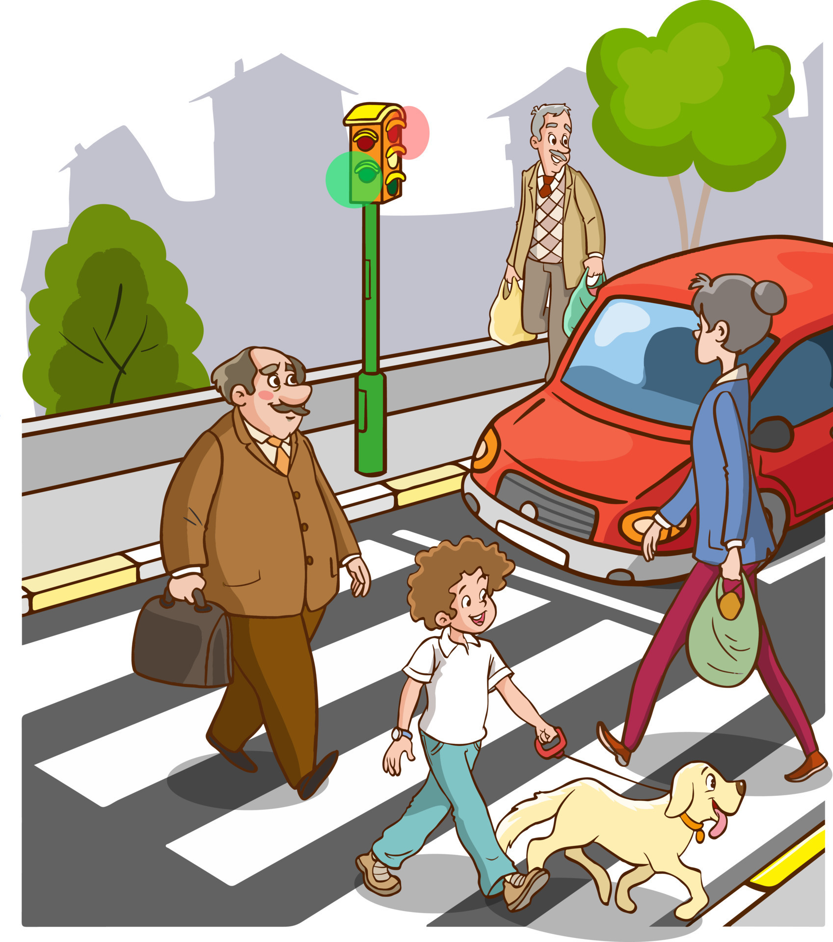 personas en calle. peatonal cruce la carretera en paso de peatones con ... personas en calle. peatonal cruce la carretera en paso de peatones con ...