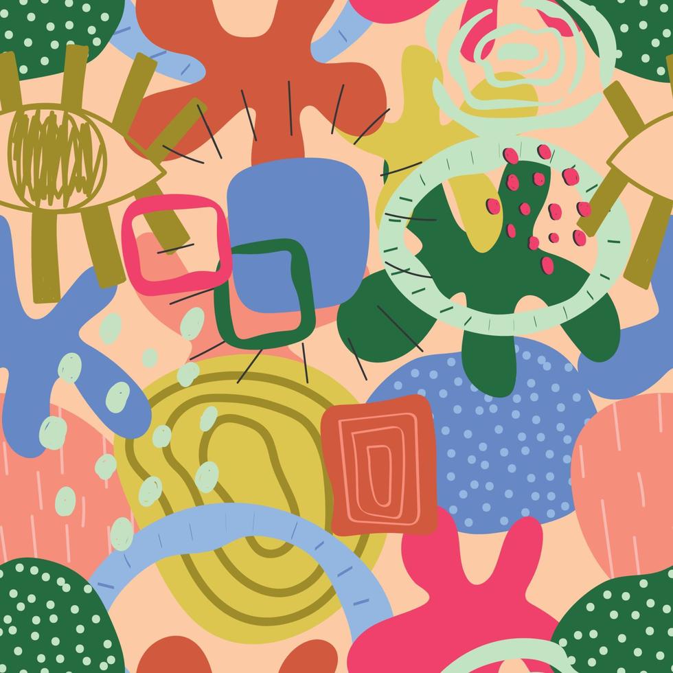 Abstract seamless pattern with doodle freeform shapes for wallpaper ...