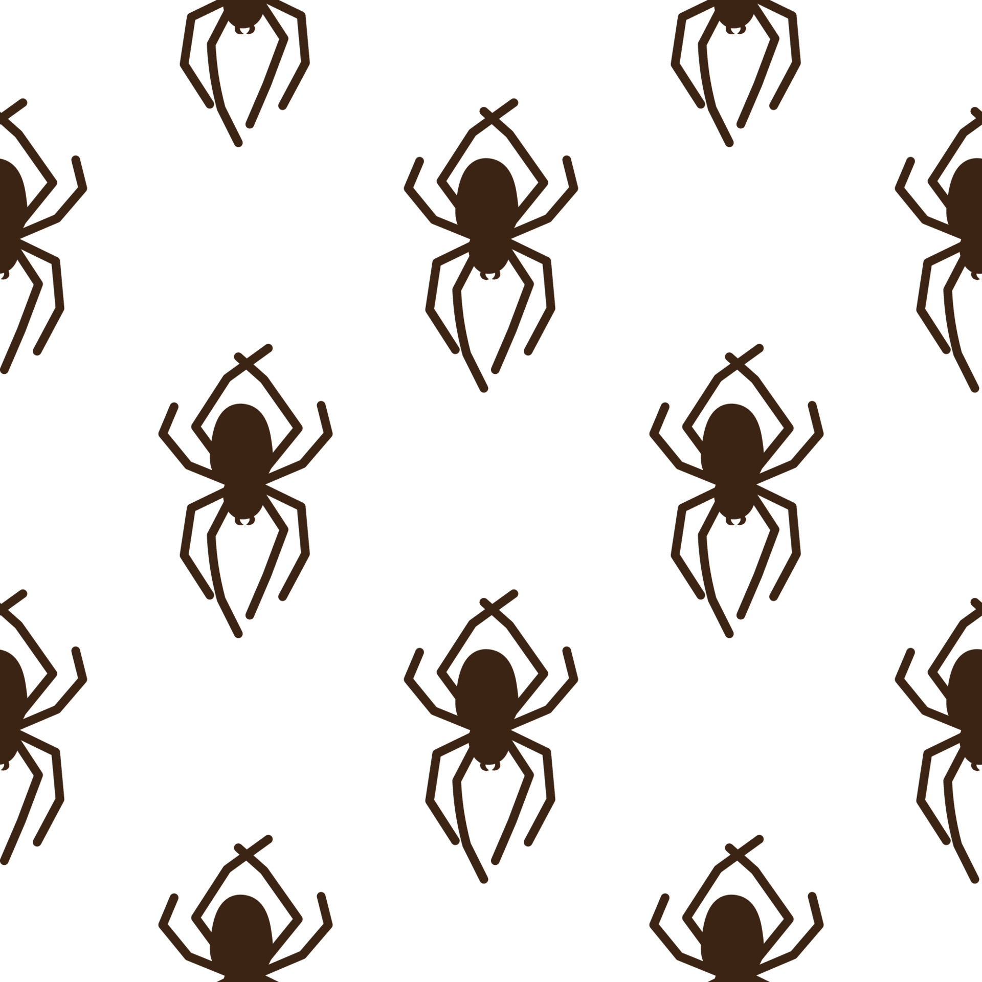 Spider vector seamless pattern on a white background. Insect pattern ...