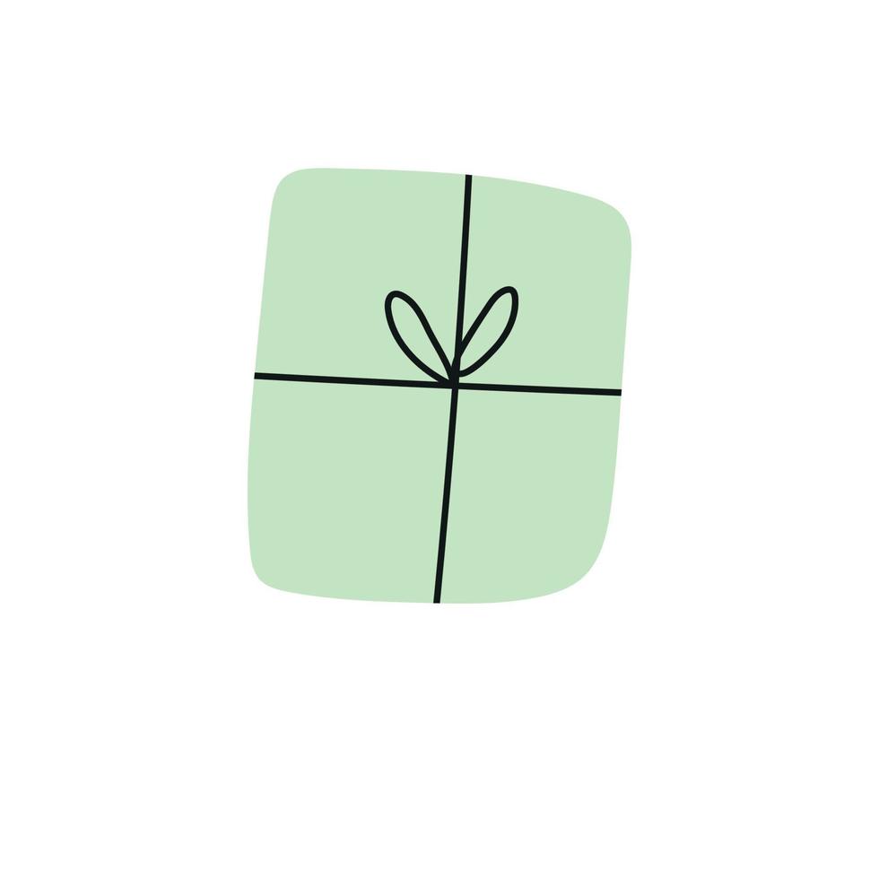 Gift Box with decoration. Holiday present in bright packaging decorated with bows. Vector ...