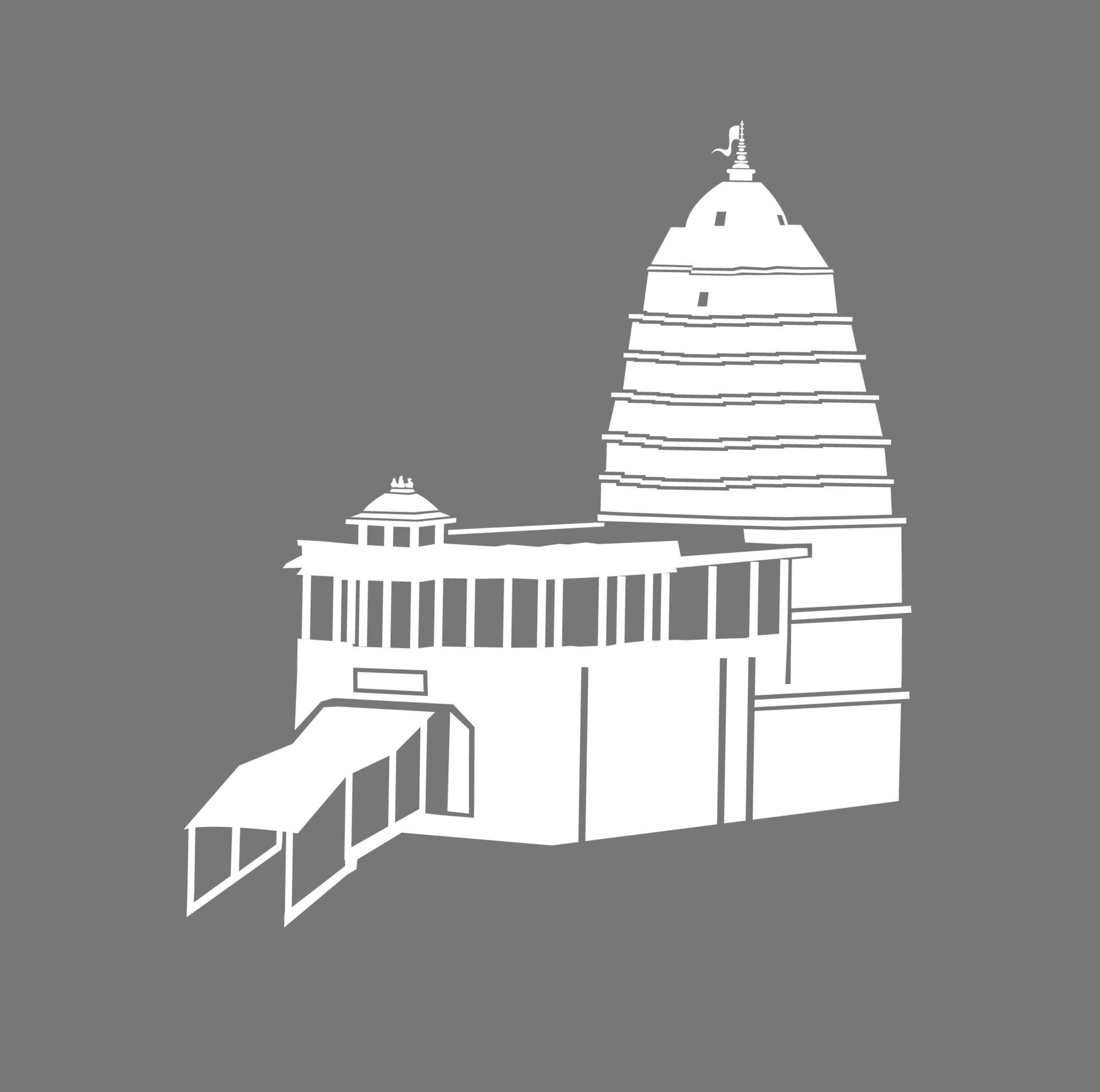 Omkareshwar temple Lord Shiva temple icon. Omkareshwar mandir symbol ...