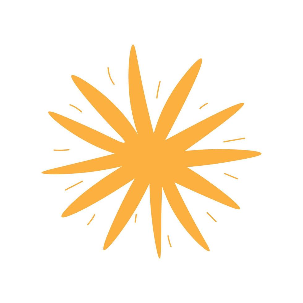 Hand drawn sparkling star. Retro abstract illustration with hand drawn sparkle for celebration ...