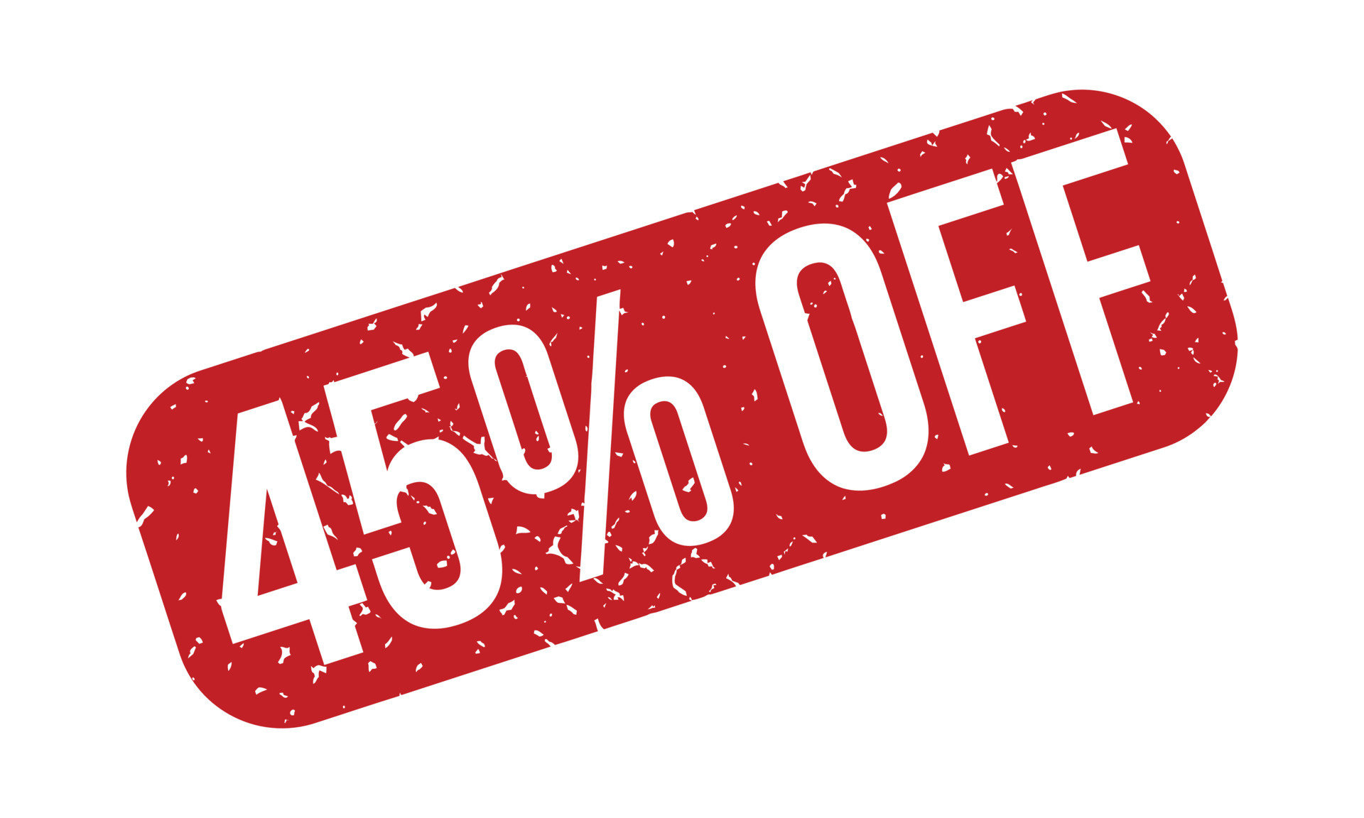 45 Percent Off Rubber Stamp Red 45 Percent Off Rubber Grunge Stamp