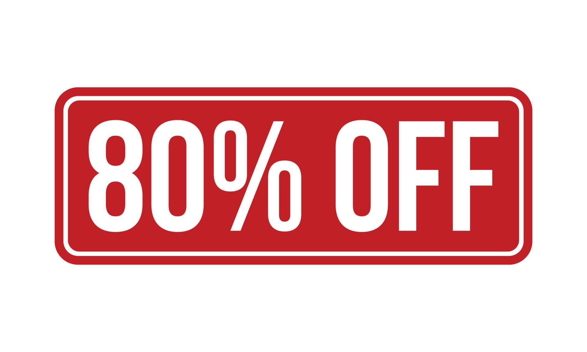 80 Percent Off Rubber Stamp. Red 80 Percent Off Rubber Grunge Stamp Seal Vector Illustration ...