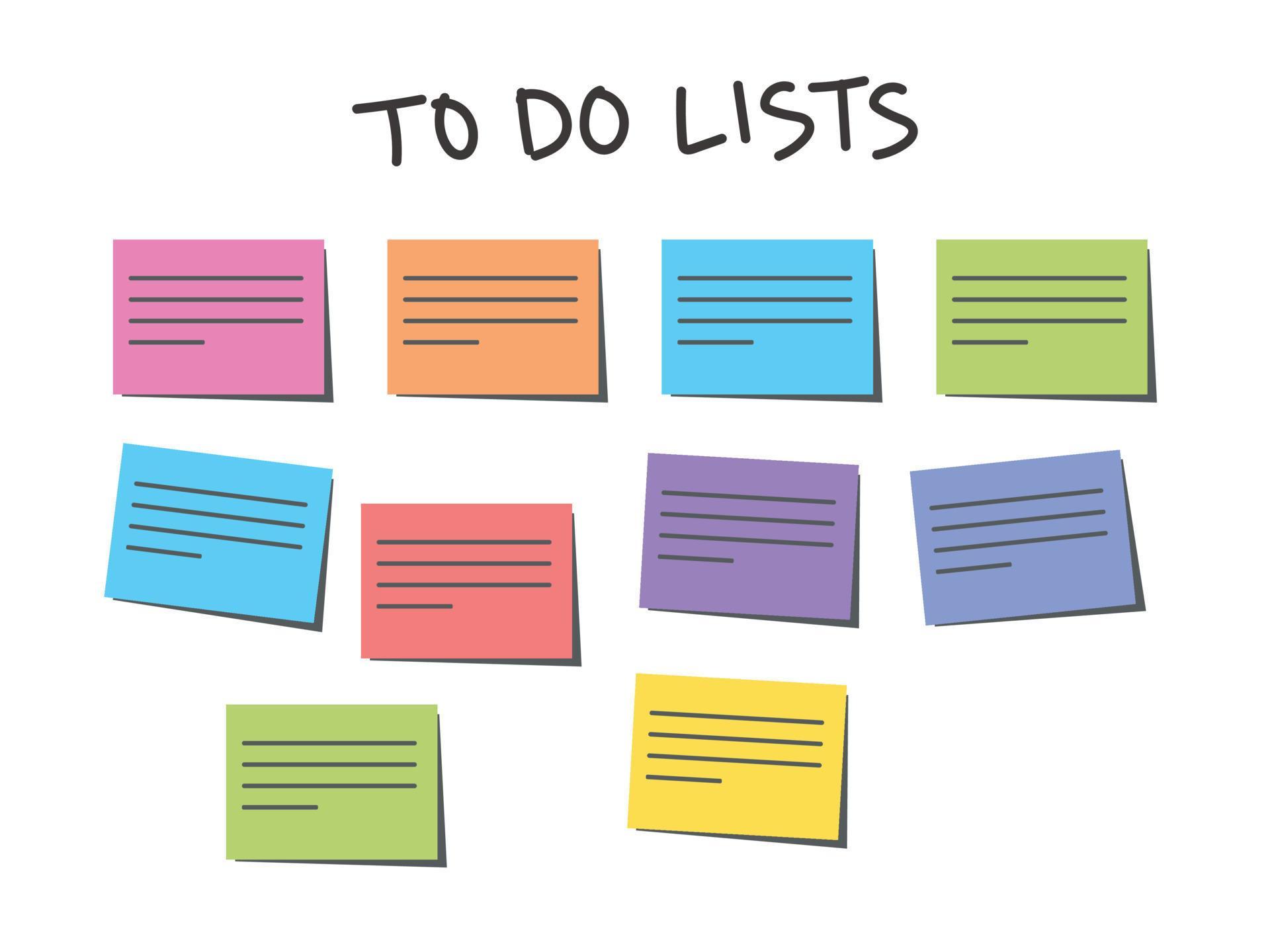 Vector Illustration Of Multicolor Post It Notes To Do Lists 20293815 vector-illustration-of-multicolor-post-it-notes-to-do-lists-20293815