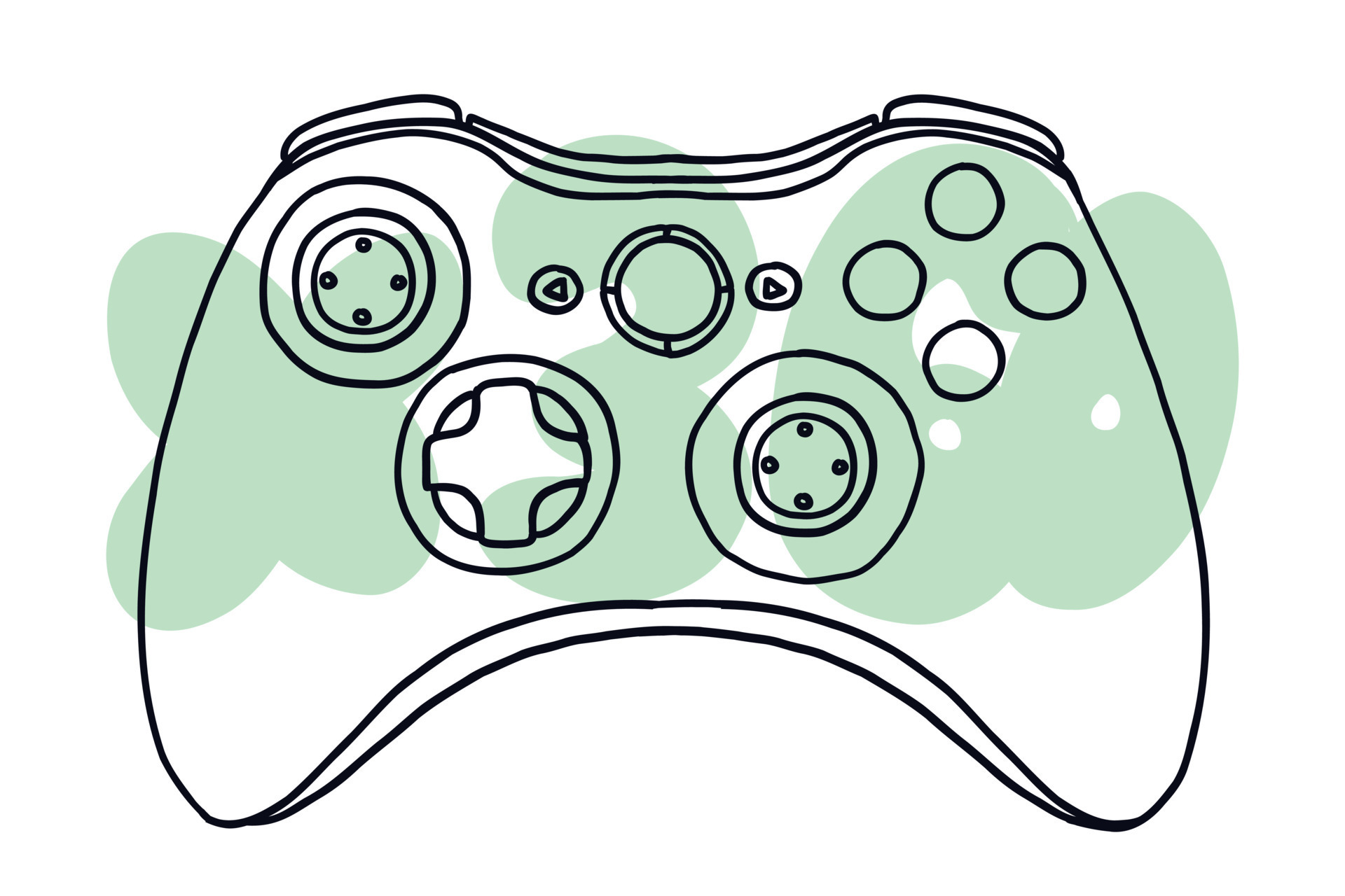 Game Controller Vector Illustration In Hand Drawn Cartoon Flat Style Isolated On White