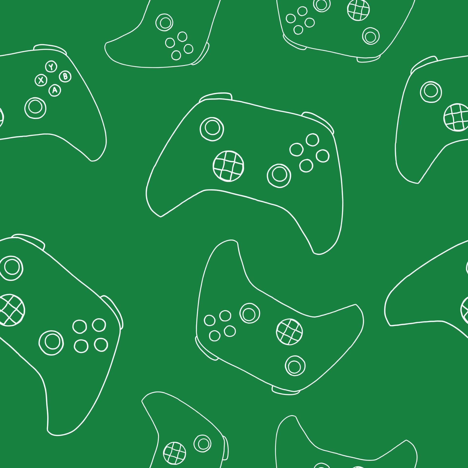 Seamless pattern of game controllers. Vector illustration in hand-drawn ...