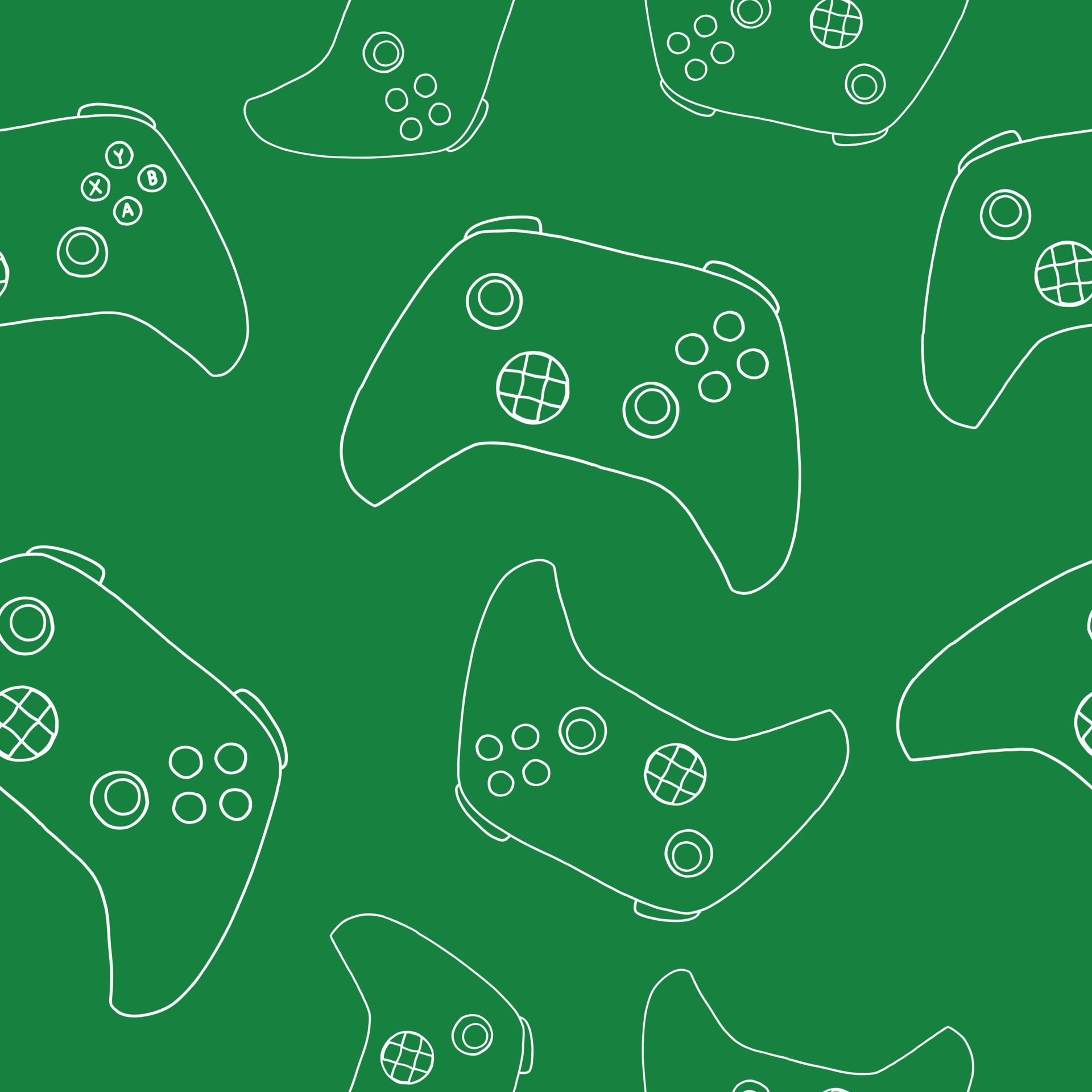 Seamless Pattern Of Game Controllers Vector Illustration In Hand Drawn