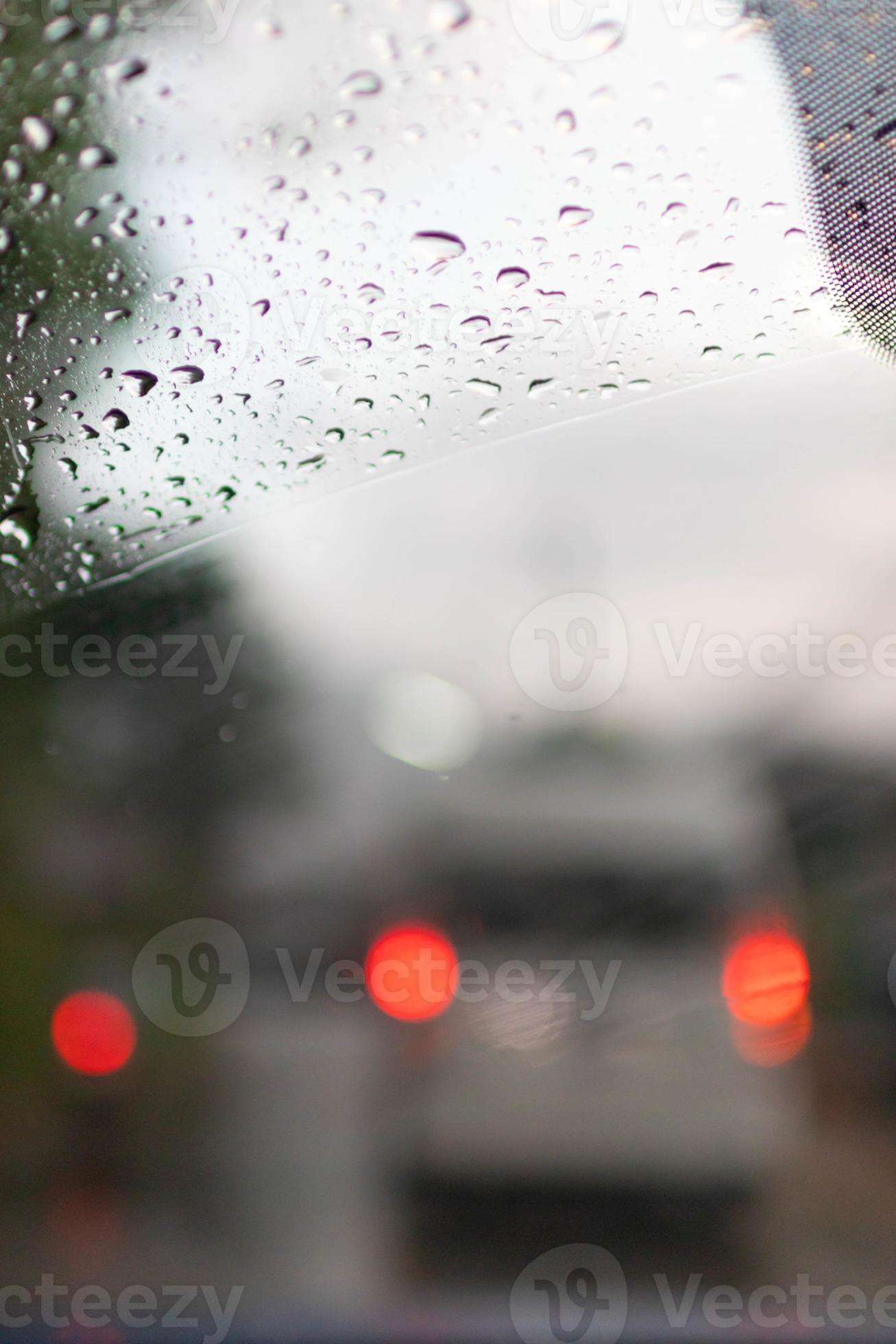 Soft Focus,Raindrops on the windshield are raindrops created by a ...