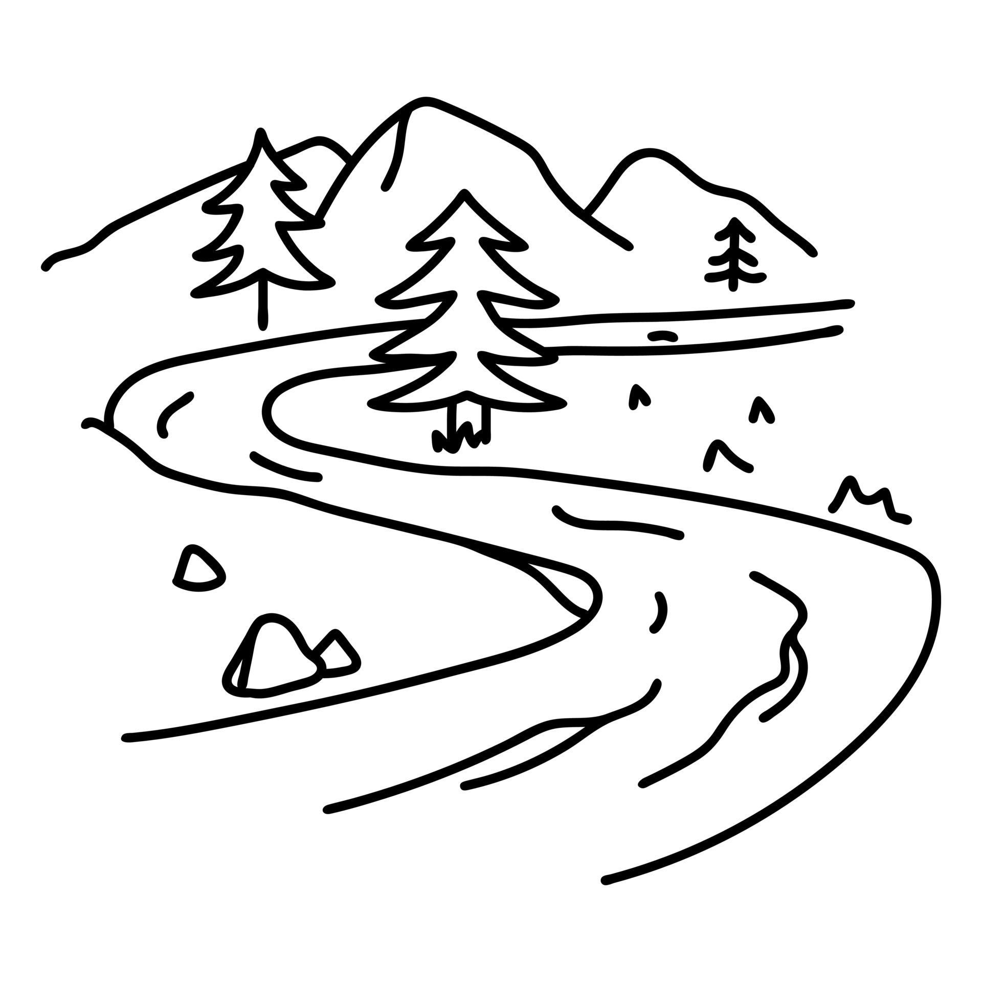Stroke River In Mountain 20310280 Vector Art at Vecteezy