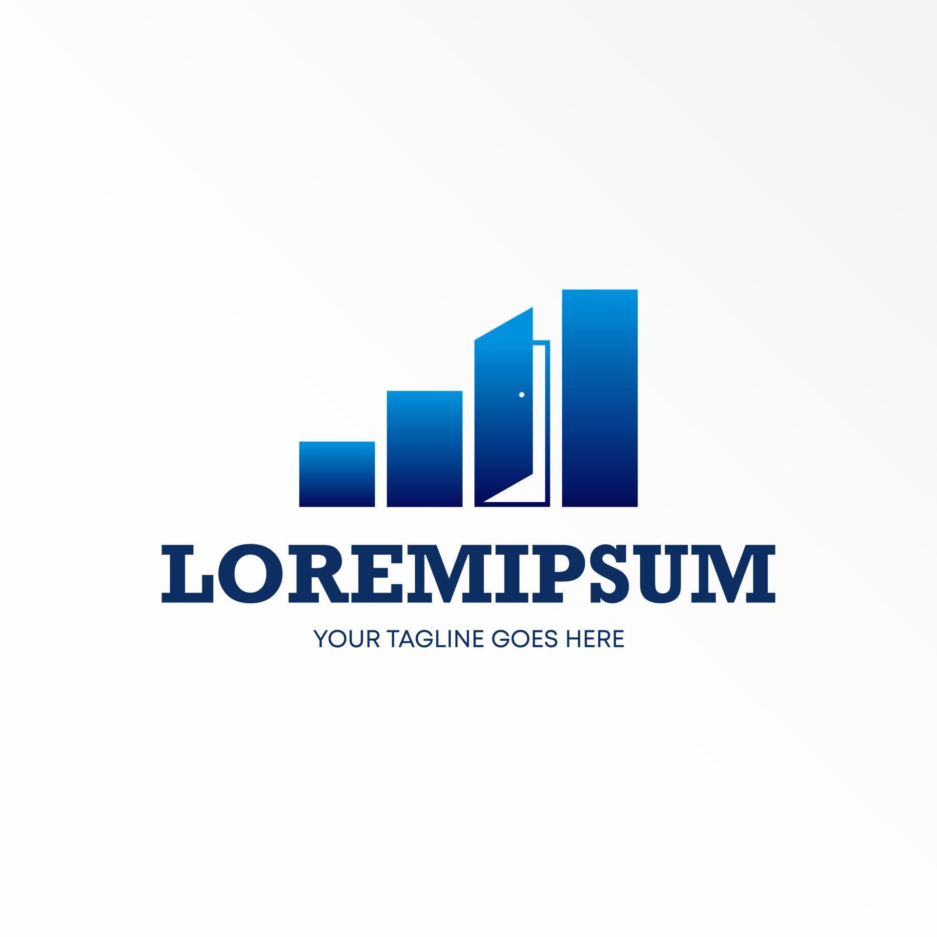 Simple Chart and door image graphic icon logo design abstract concept vector stock. Can be used ...