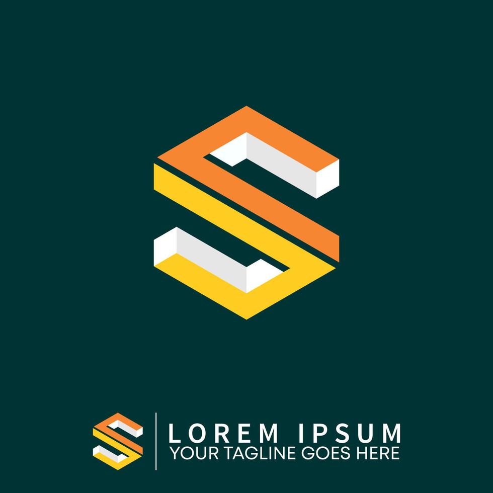 letter or word SC or CS font in line cutting 3D hexagon image graphic icon logo design abstract ...